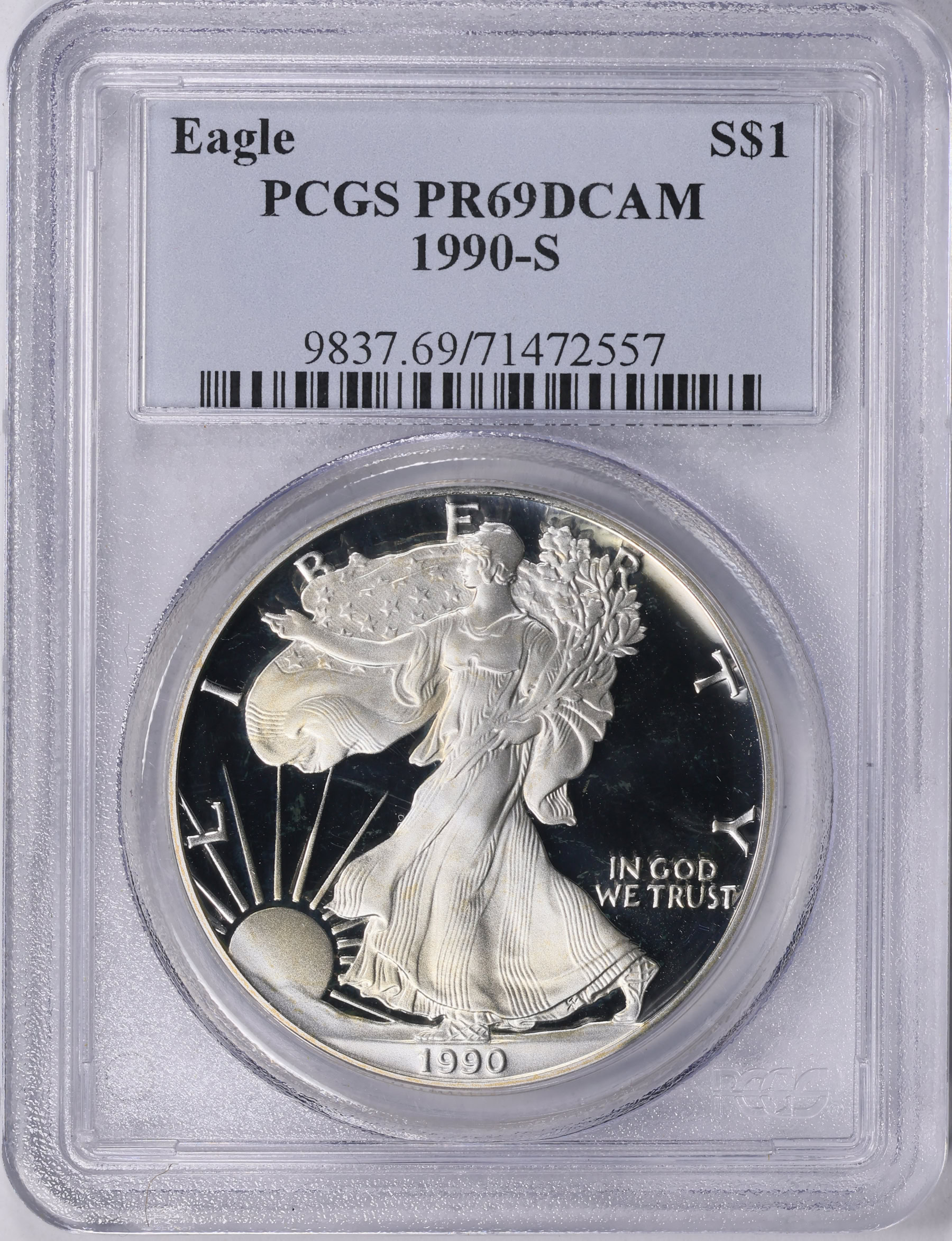 1990-S $1 Silver Eagle PCGS Proof-69 DCAM (Item 2050668 ...