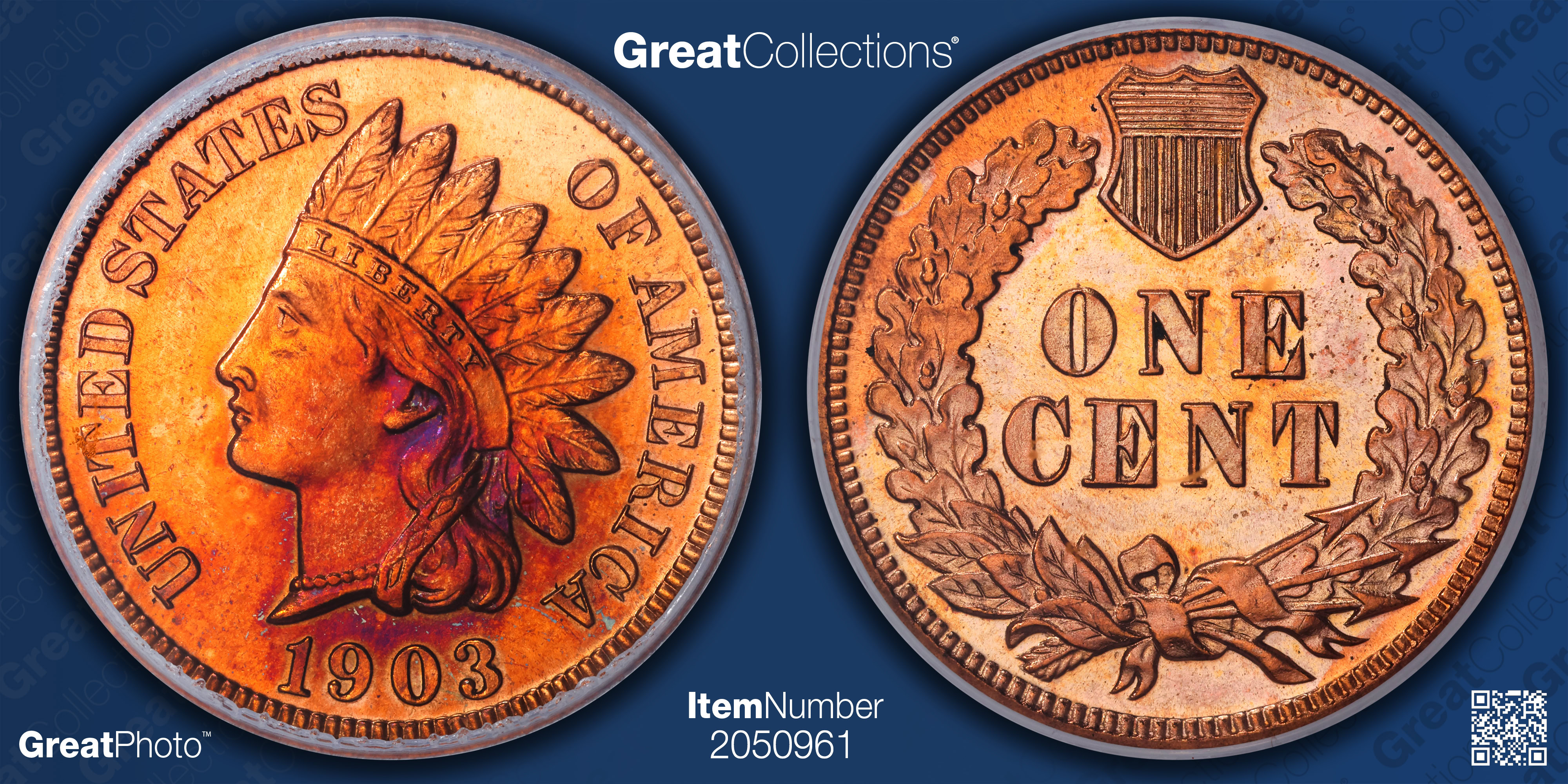 1903 Indian Cent ICG Proof-65 RD (Item 2050961) | GreatCollections Coin ...