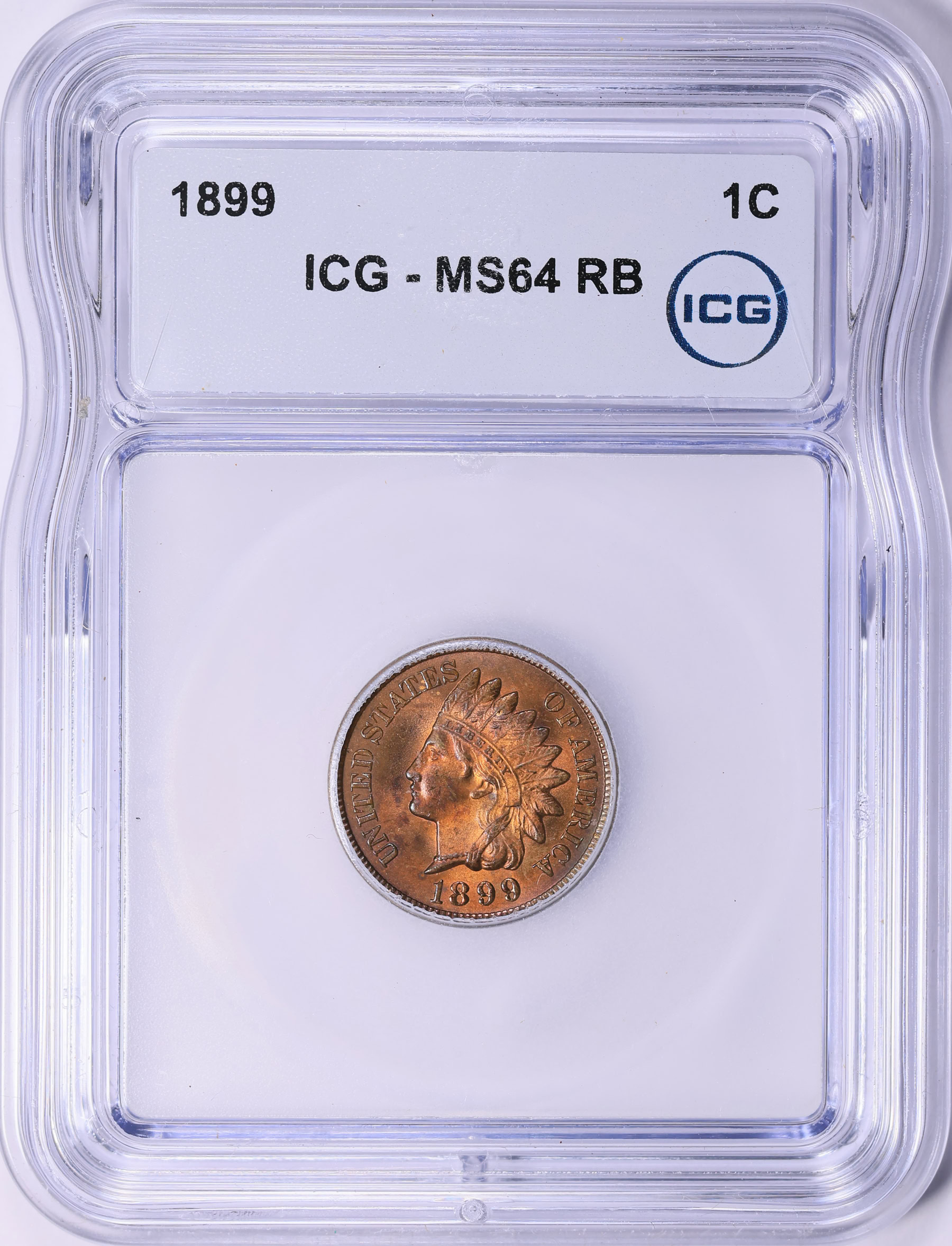 1899 Indian Cent ICG MS-64 RB (Item 2050963) | GreatCollections Coin ...