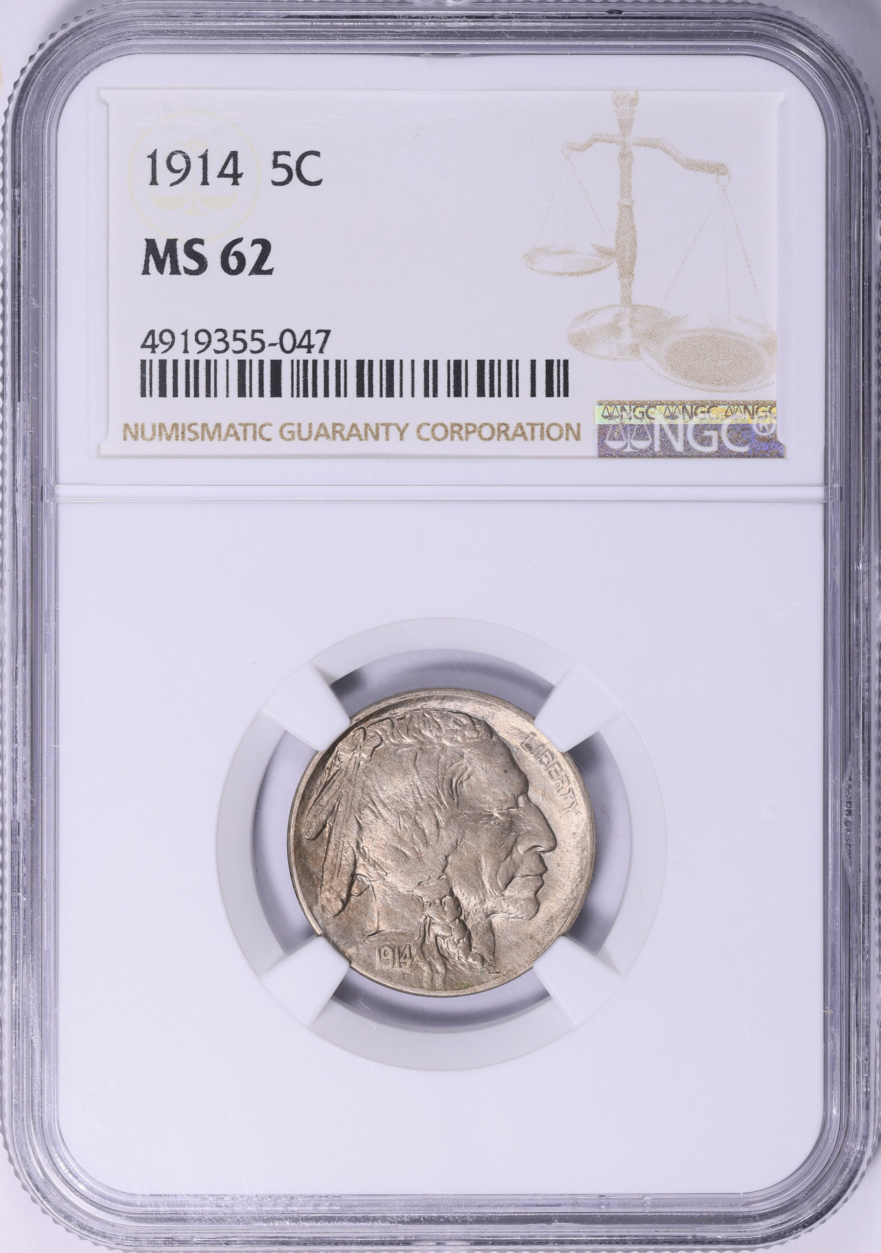 1914 Buffalo Nickel NGC MS-62 (Item 2051177) | GreatCollections Coin ...