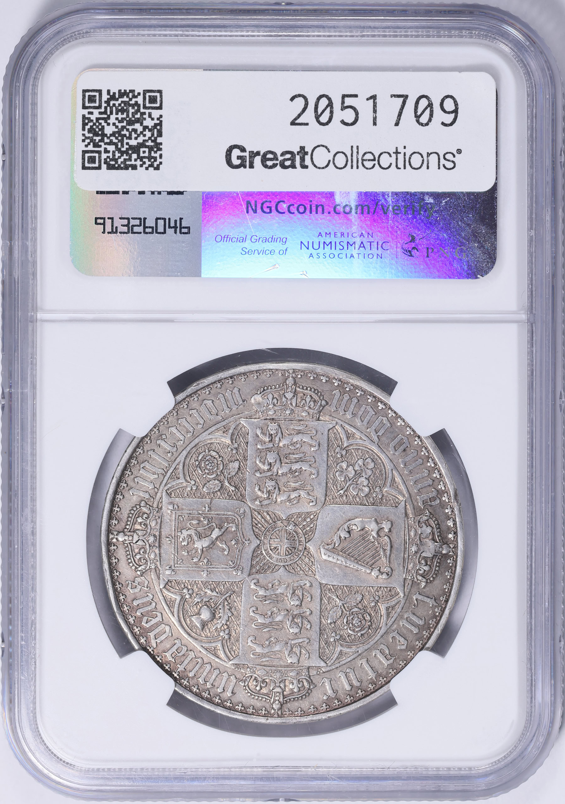 Great Britain 1847 Silver Gothic Crown UNDECIMO Edge KM-744 NGC Proof ...