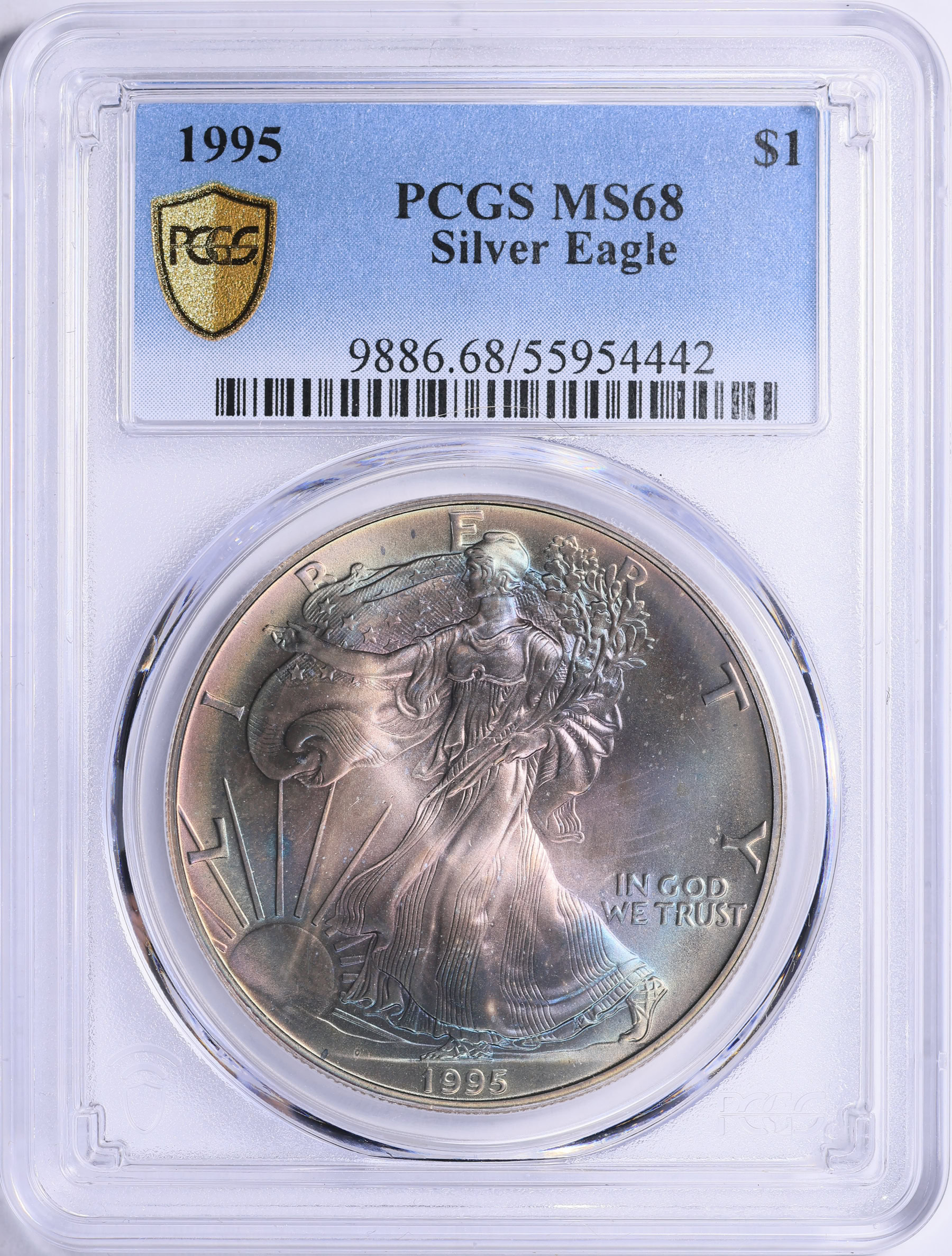 1995 $1 Silver Eagle PCGS MS-68 (Toned) (Item 2053128 ...