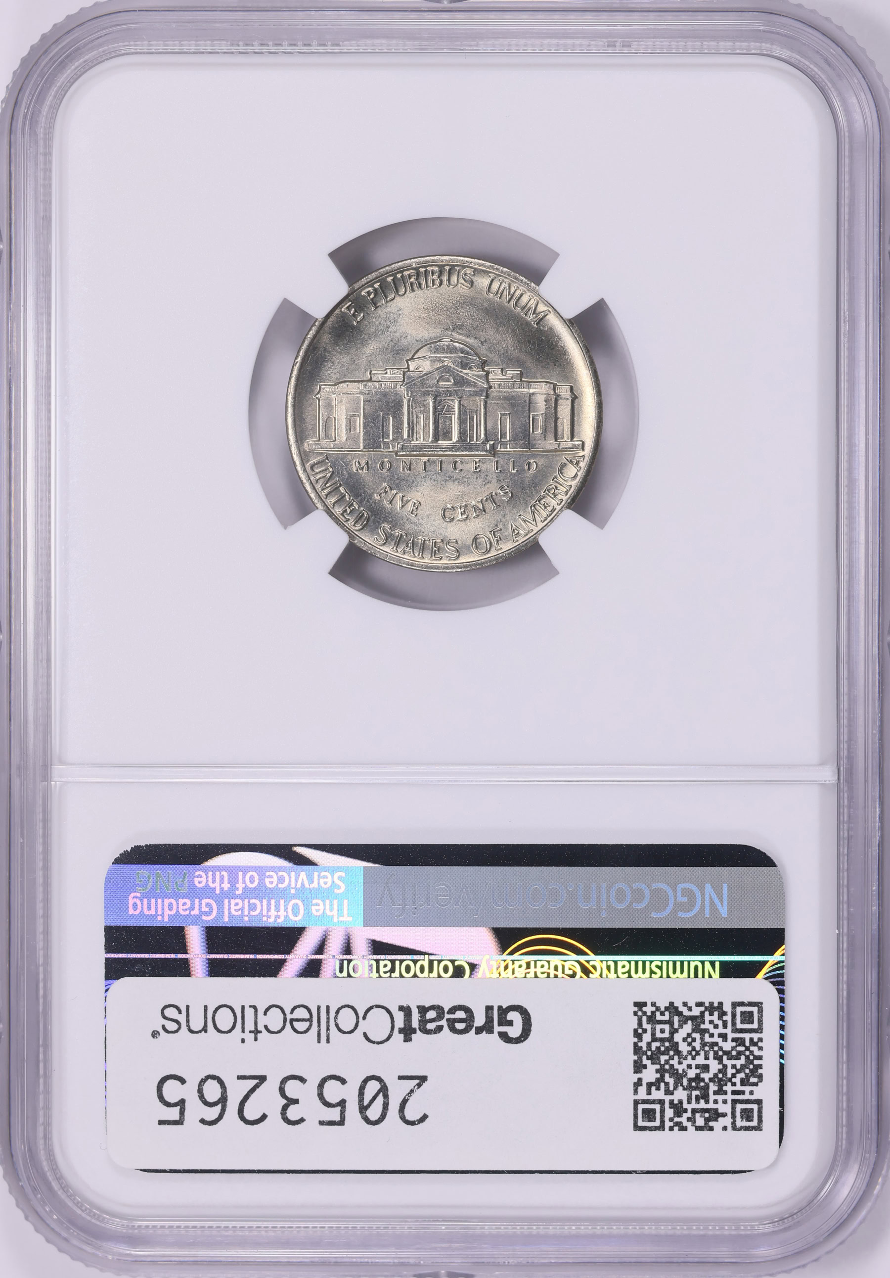 1982-D Jefferson Nickel NGC MS-66 5FS (Item 2053265) | GreatCollections ...