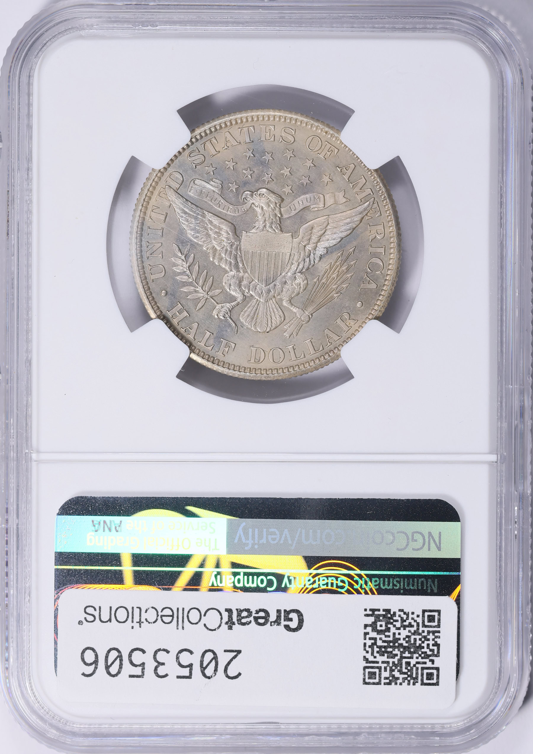 1908 Barber Half Dollar NGC Proof-62 (Item 2053506) | GreatCollections ...