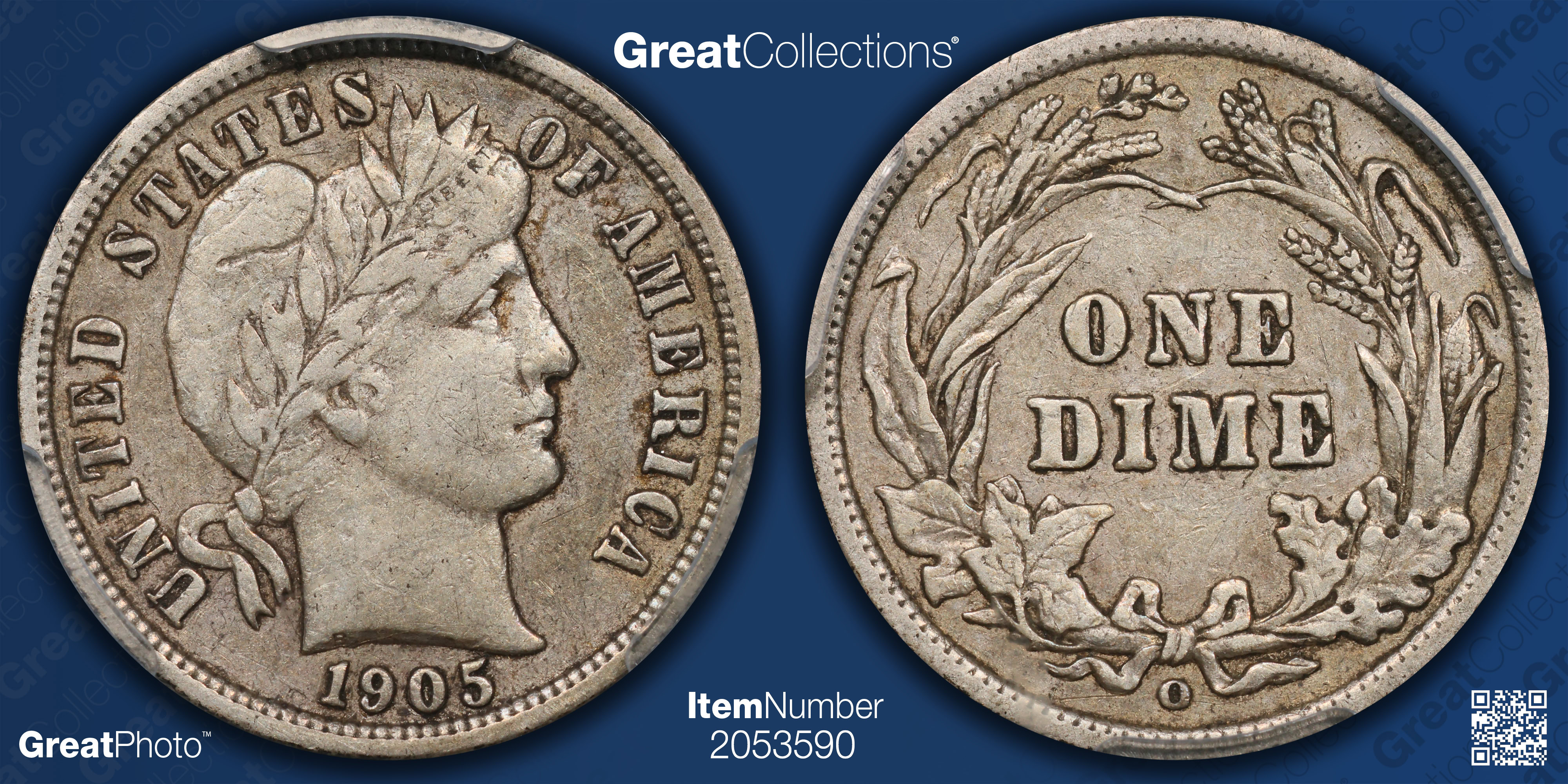 1905-O Barber Dime Micro O PCGS VF-35 (CAC Green) (Item 2053590 ...