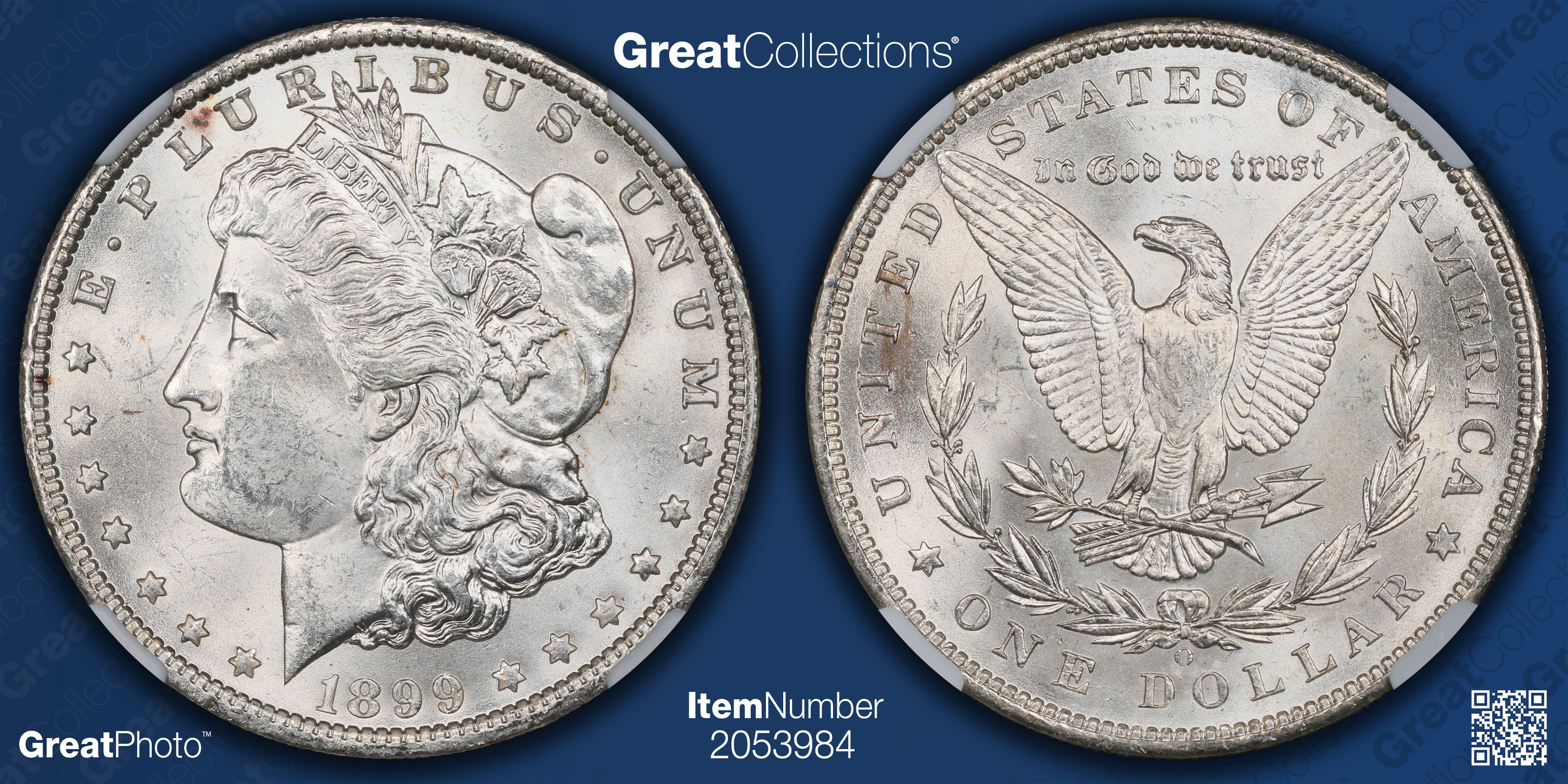 1899-O Morgan Silver Dollar NGC Brilliant Uncirculated (George T ...