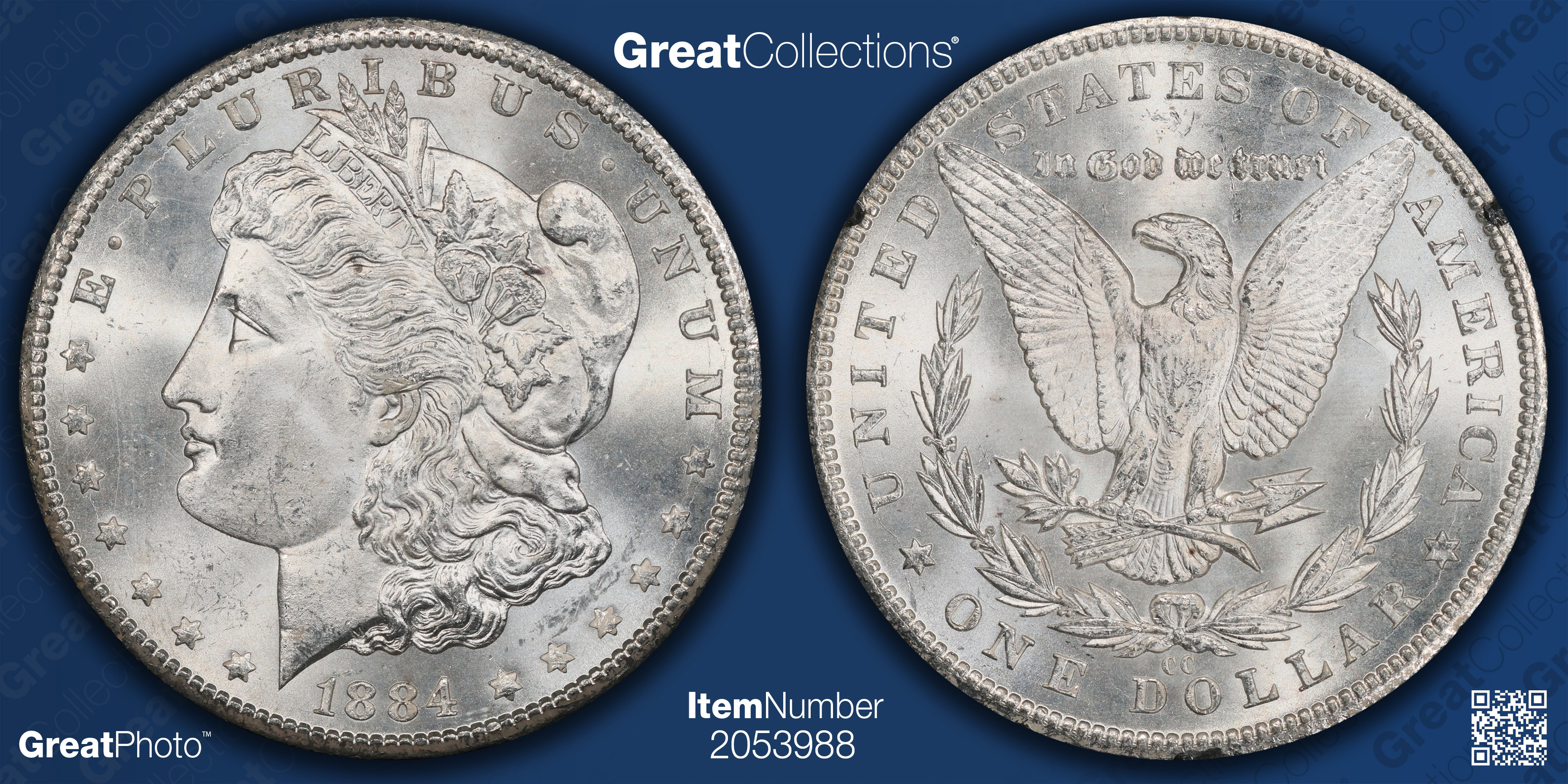 1884-CC Morgan Silver Dollar GSA Hoard NGC MS-64 (GSA Holder) (Item ...