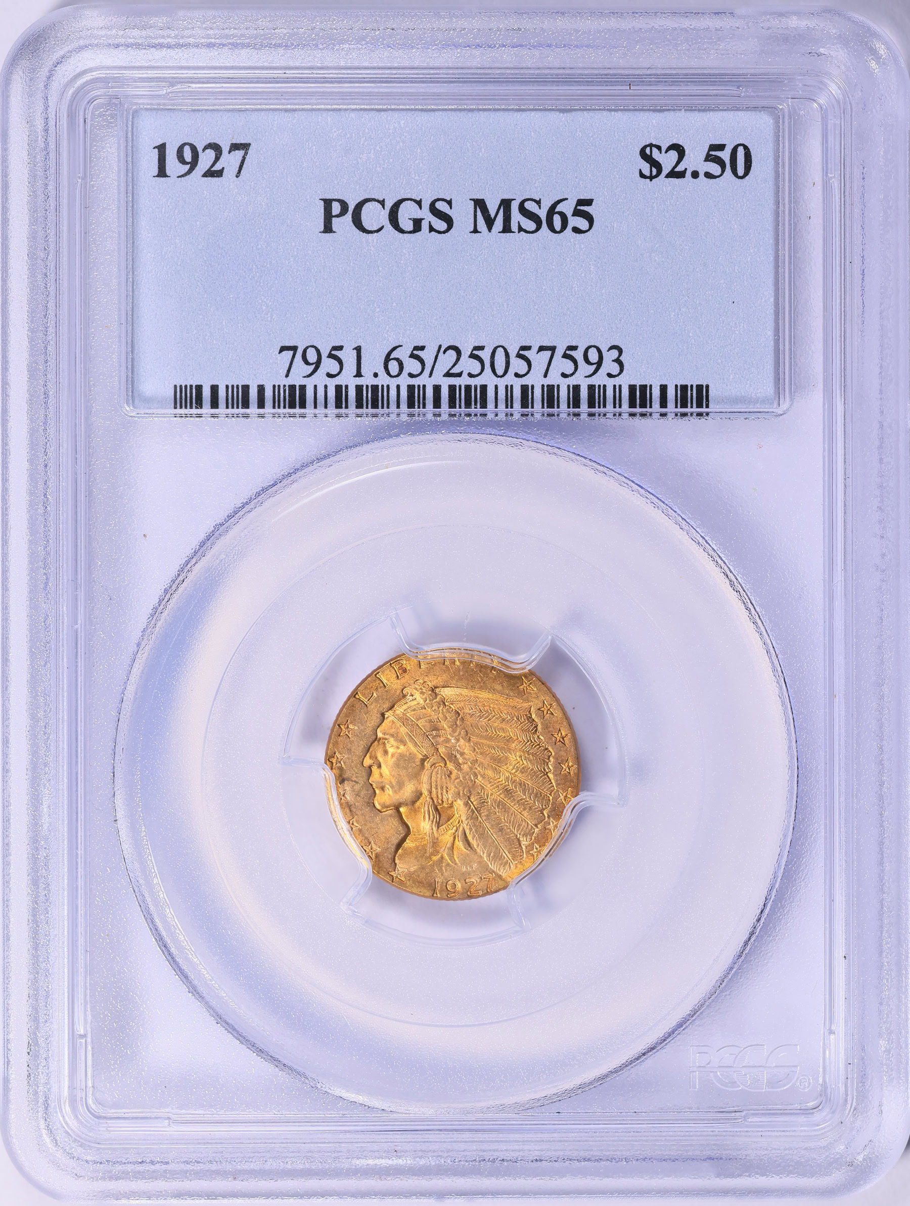 1927 Indian Gold Quarter Eagle PCGS MS-65 (Item 2054069 ...