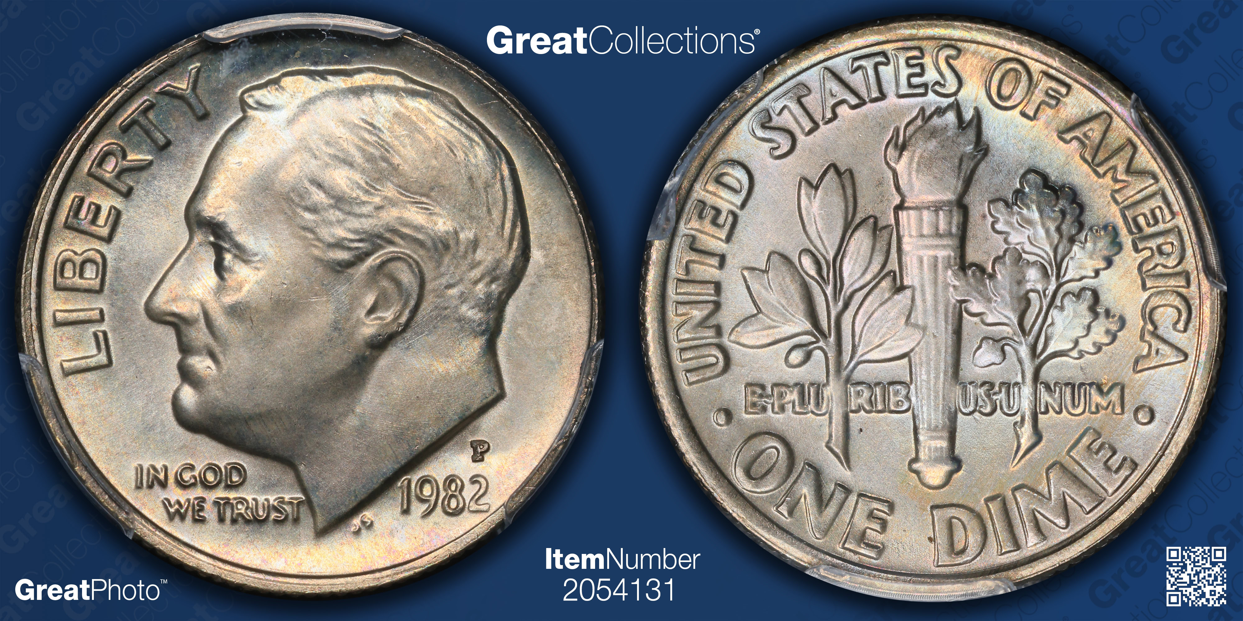 1982-P Roosevelt Dime PCGS MS-67 FB (Toned) (Item 2054131 ...