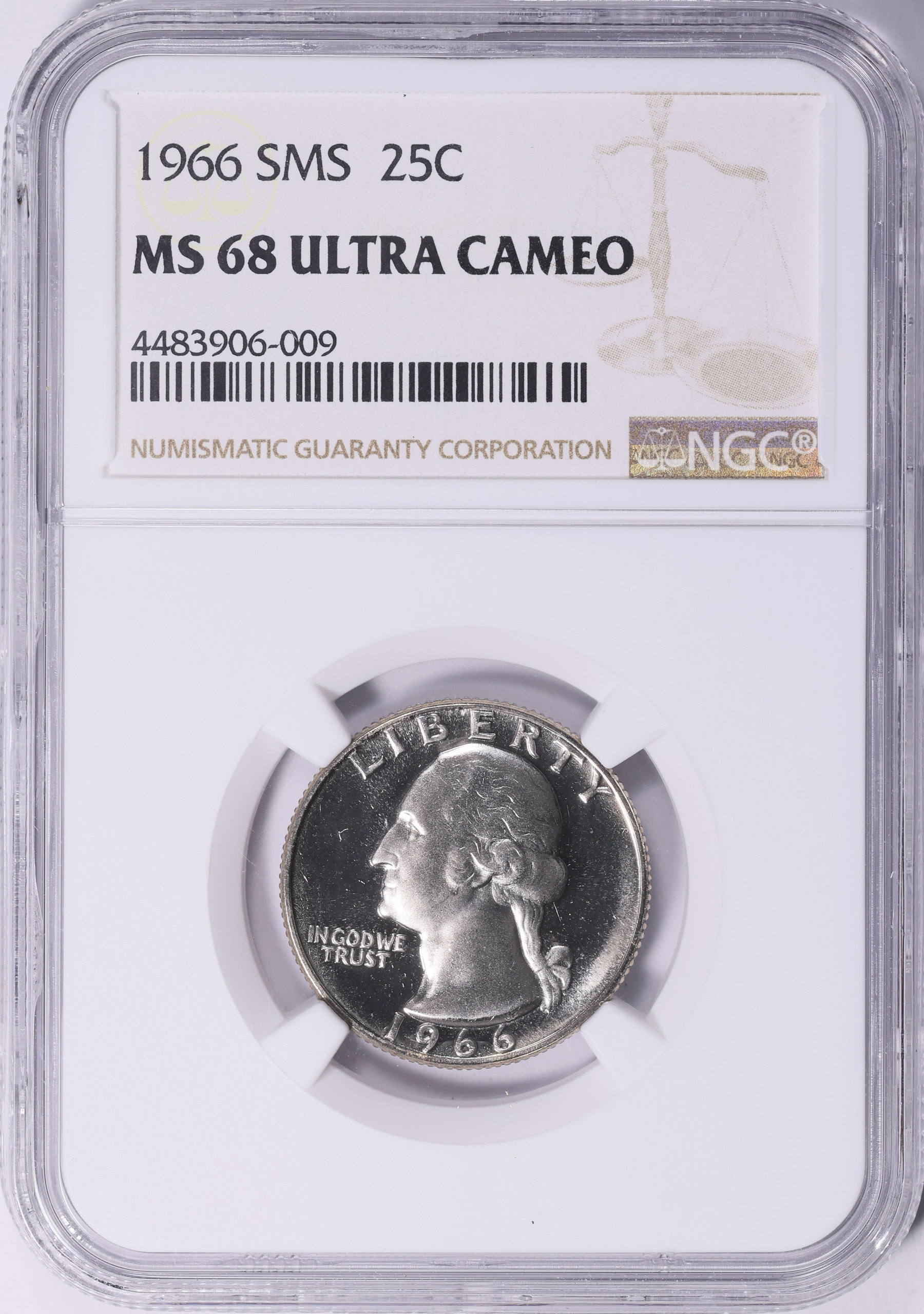1966 Washington Quarter SMS NGC MS-68 UC (Item 2054152 ...