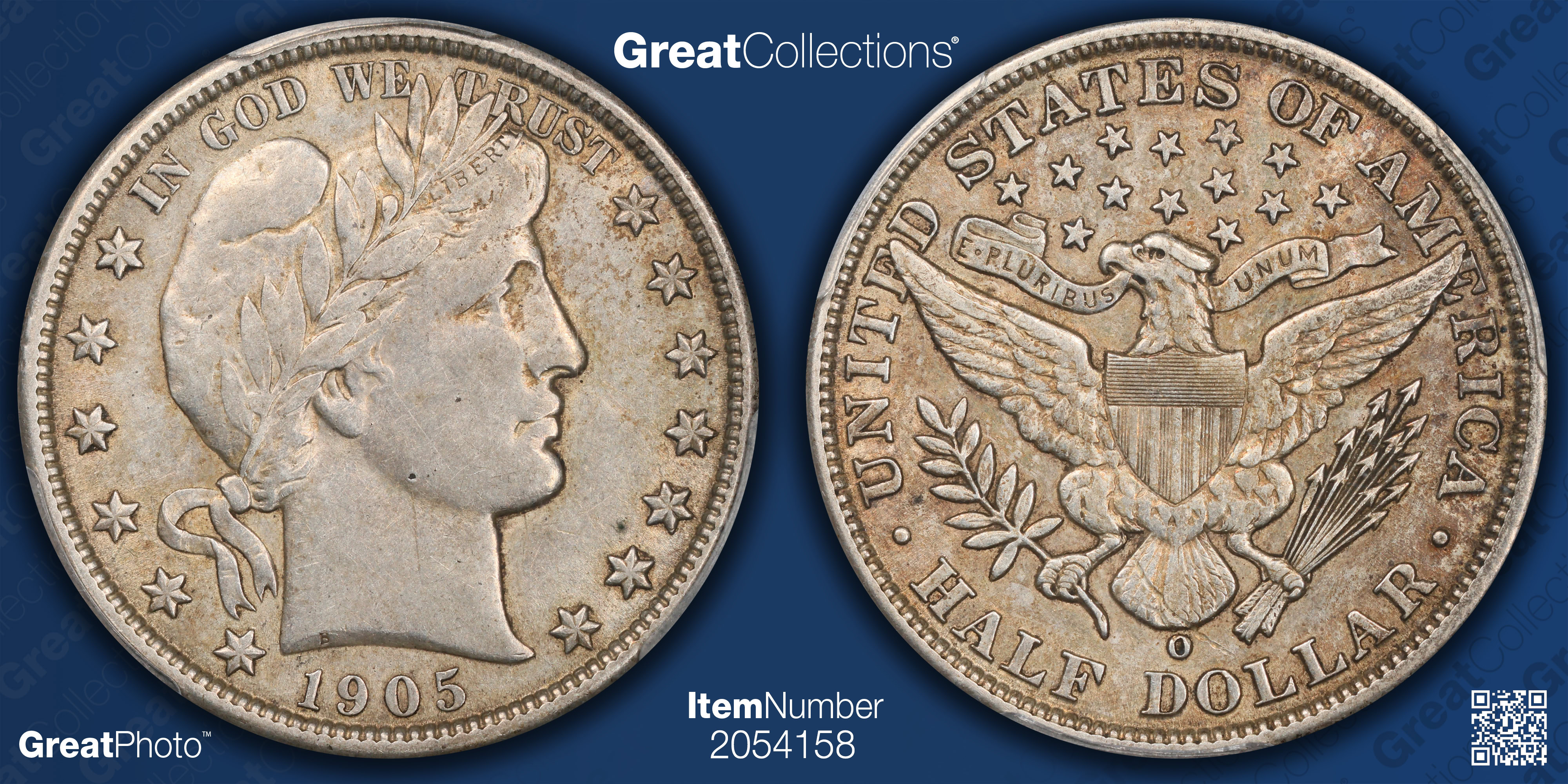 1905-O Barber Half Dollar PCGS XF-45 (CAC Green) (Item 2054158 ...