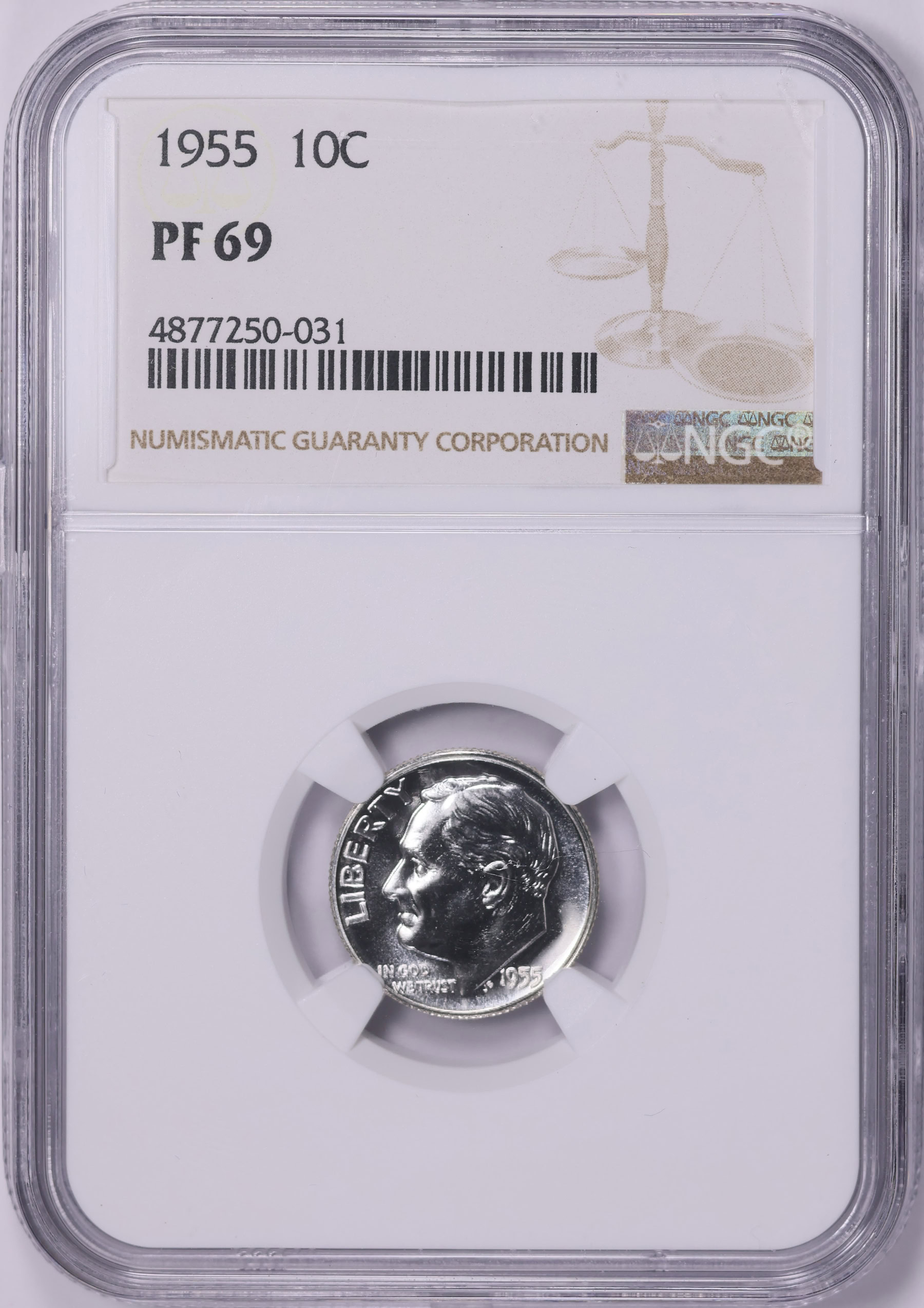 1955 Roosevelt Dime NGC Proof-69 (Item 2054252) | GreatCollections Coin ...