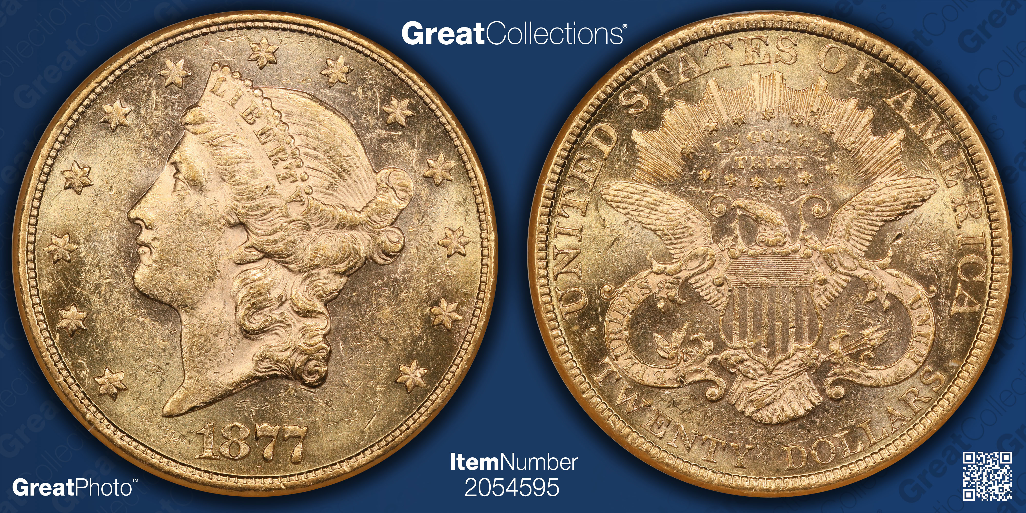 1877 Liberty Gold Double Eagle ANACS MS-60 PL OH (Item 2054595 ...