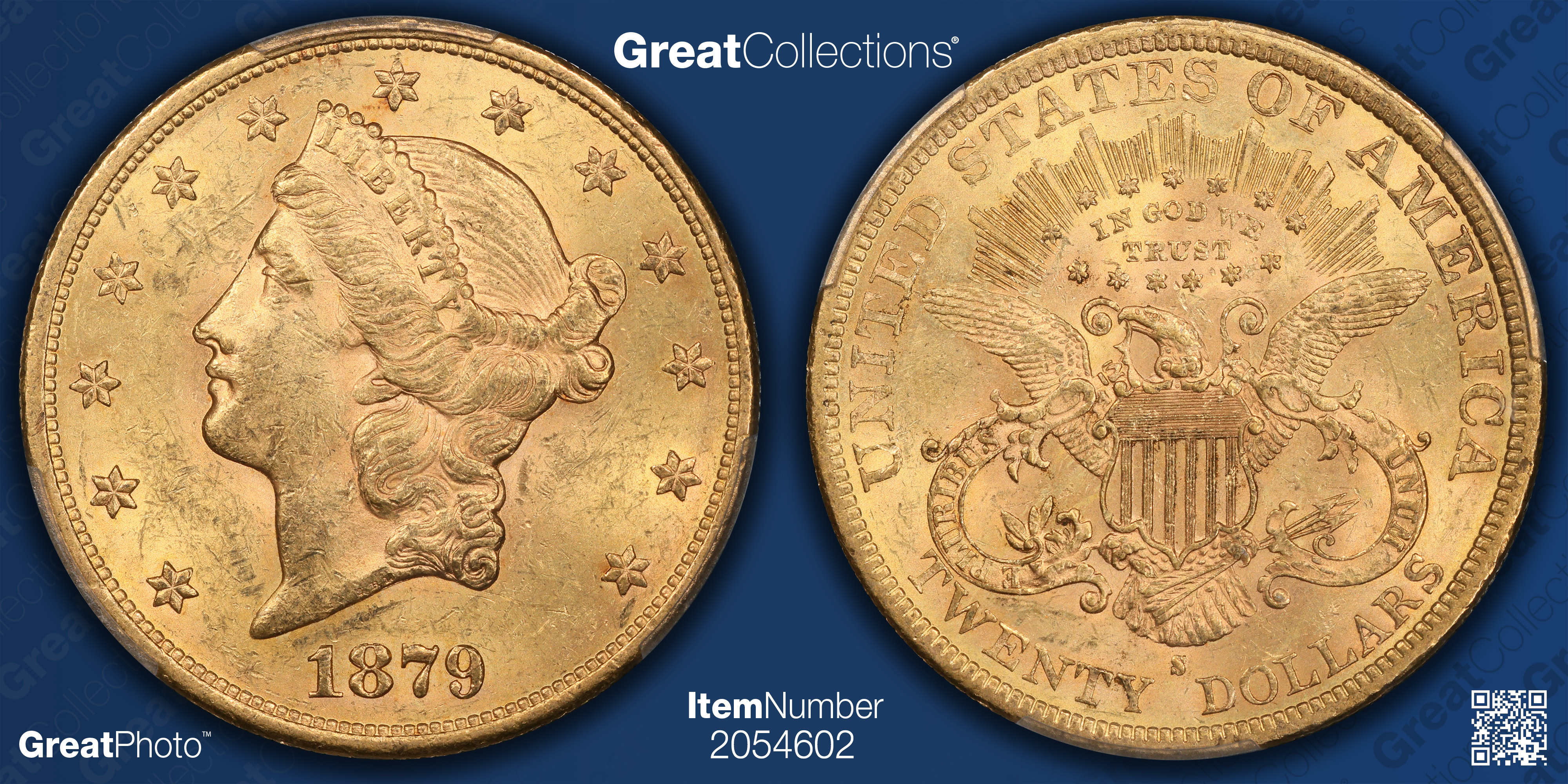 1879-S Liberty Gold Double Eagle PCGS MS-60 (Item 2054602 ...