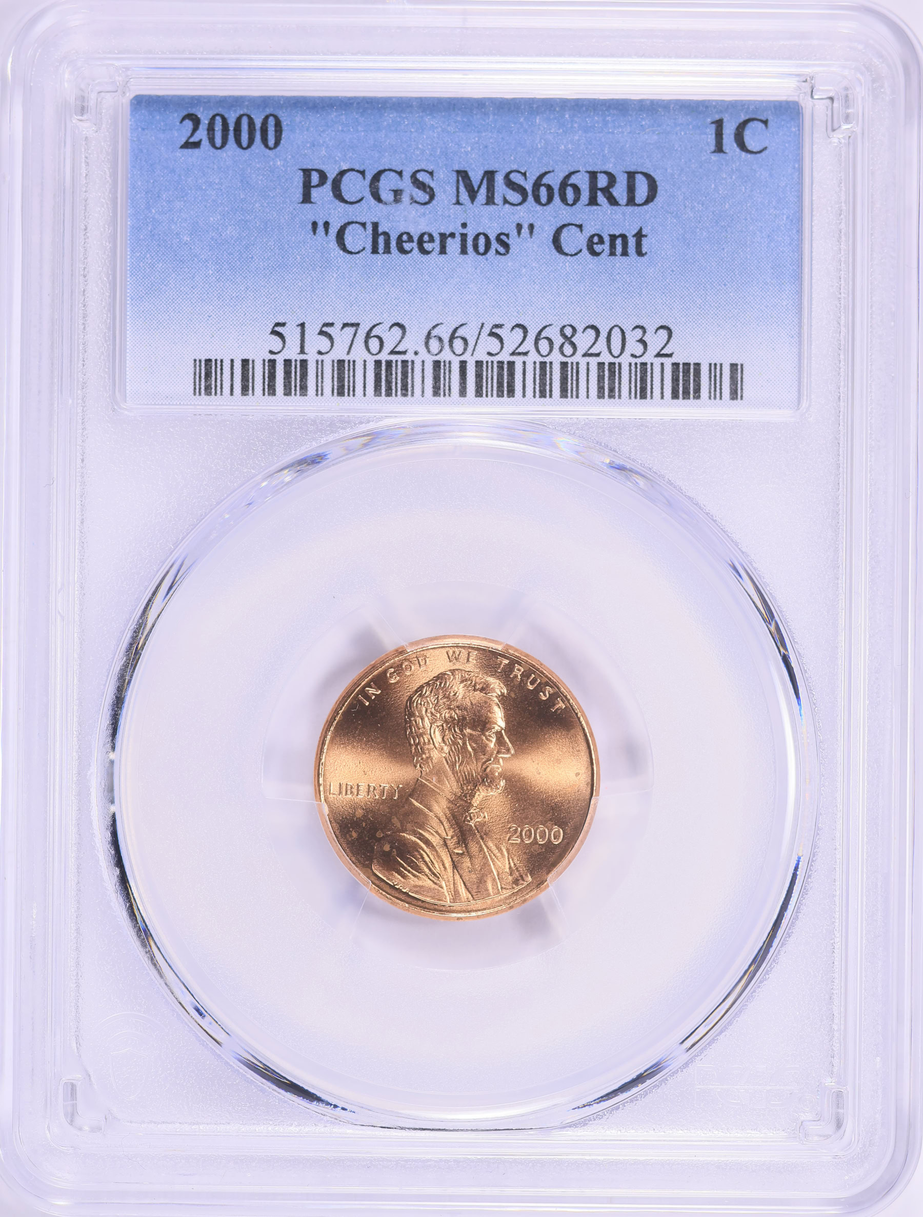 2000 Lincoln Cent From Cheerios Promotion PCGS MS-66 RD (Item 2055362 ...