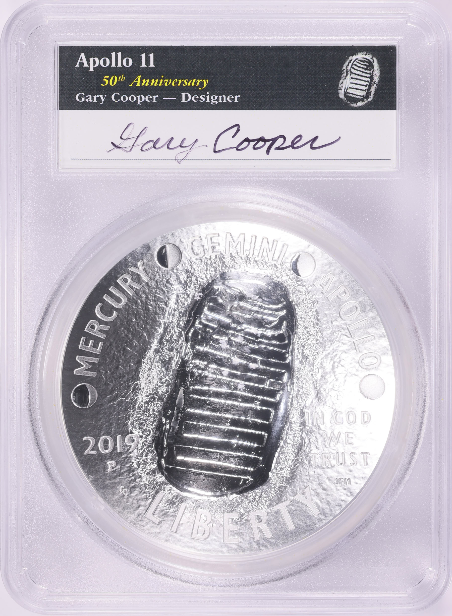 2019-P Apollo 11 50th Anniversary Silver $1 5 Oz. PCGS Proof-70 DCAM ...
