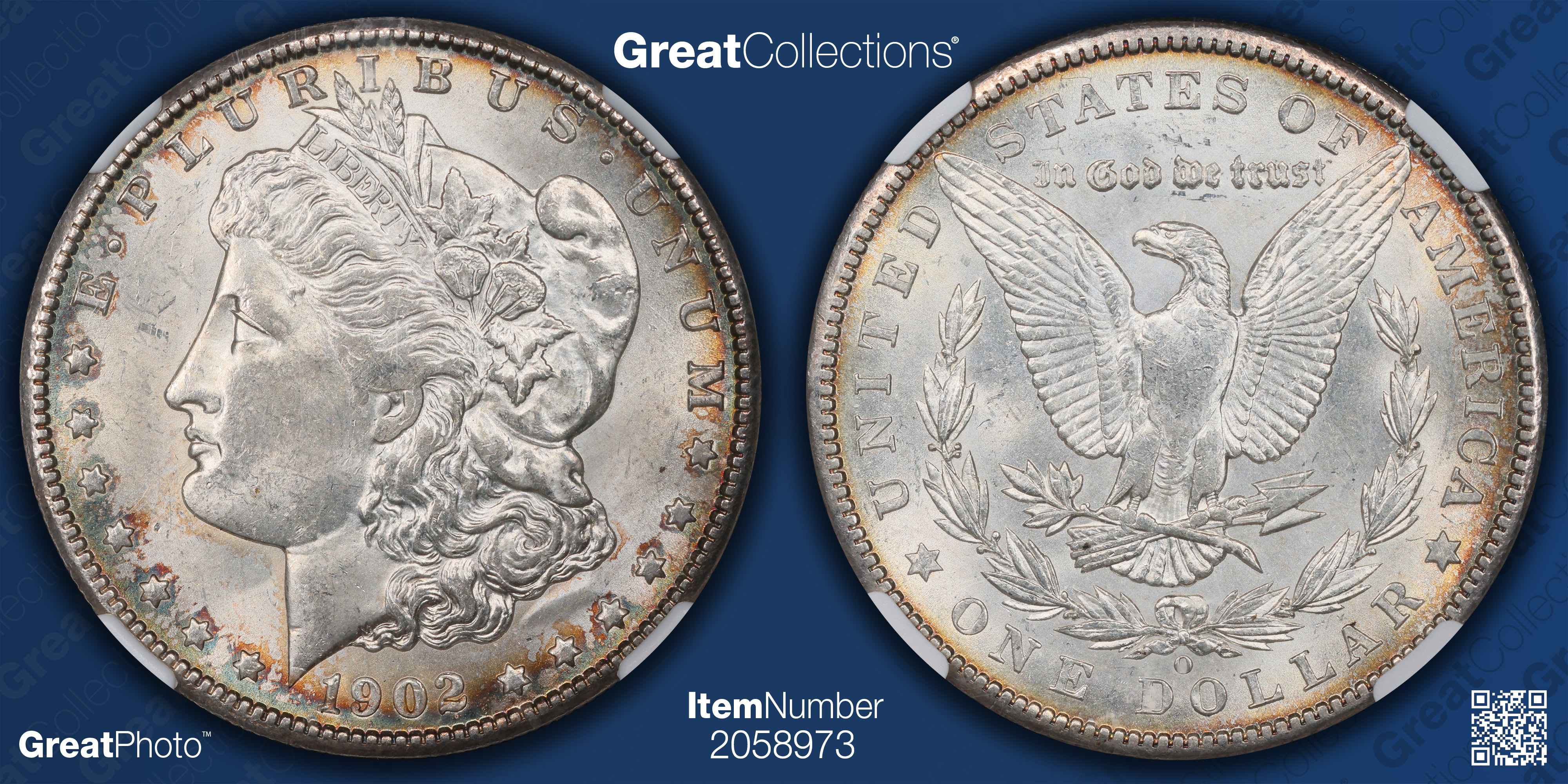 Mint Error 1902-O Morgan Silver Dollar Obverse Lamination Bubble NGC MS ...