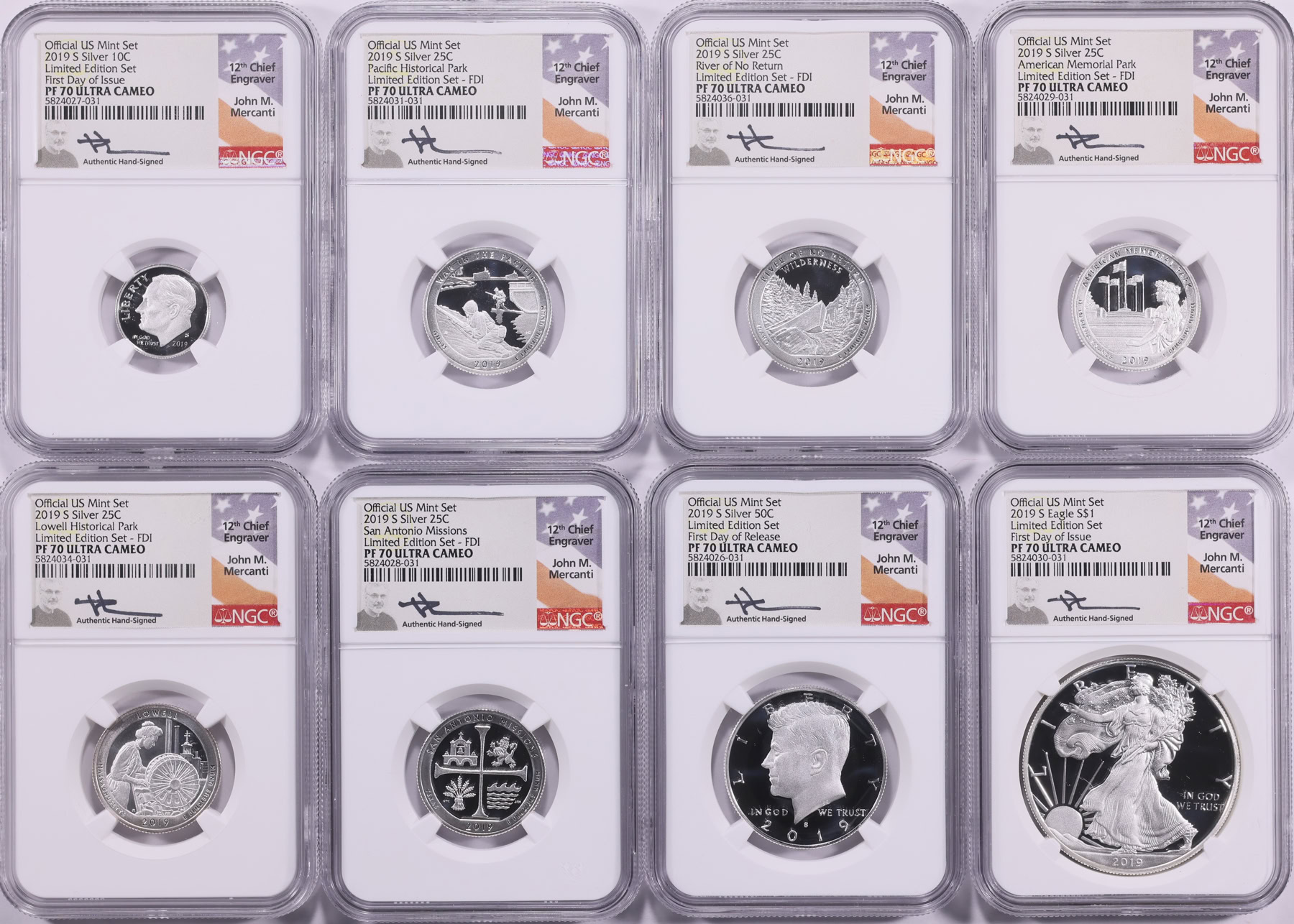2019-S U.S. Mint Limited Edition Silver Proof Set First Day of Issue ...