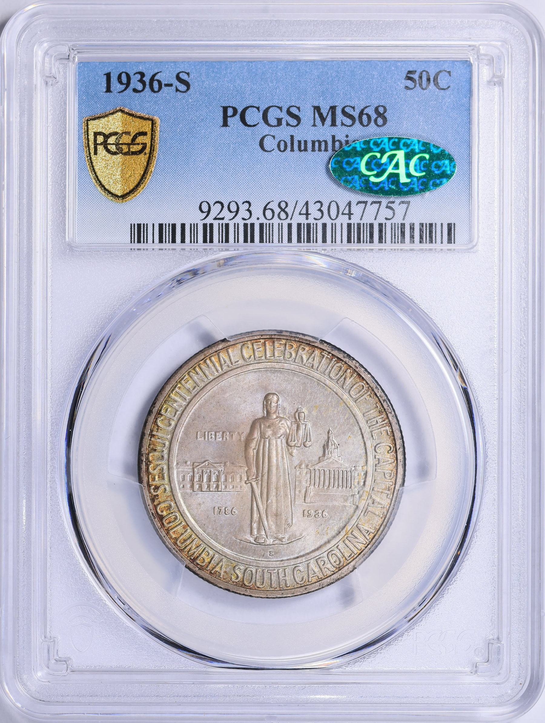 1936-S Columbia, South Carolina, Sesquicentennial Half Dollar PCGS MS ...