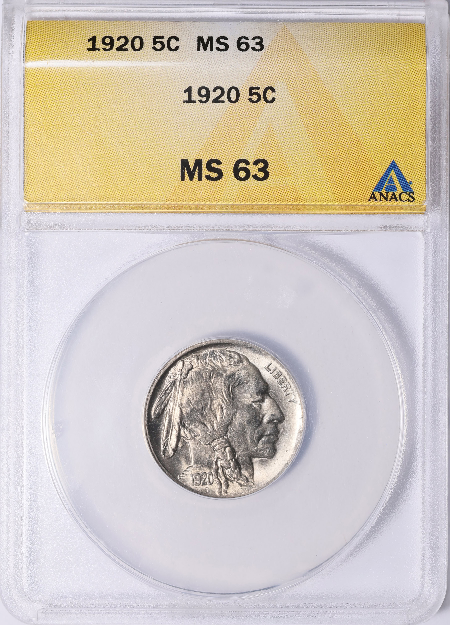 1920 Buffalo Nickel ANACS MS-63 (Item 2060089) | GreatCollections Coin ...