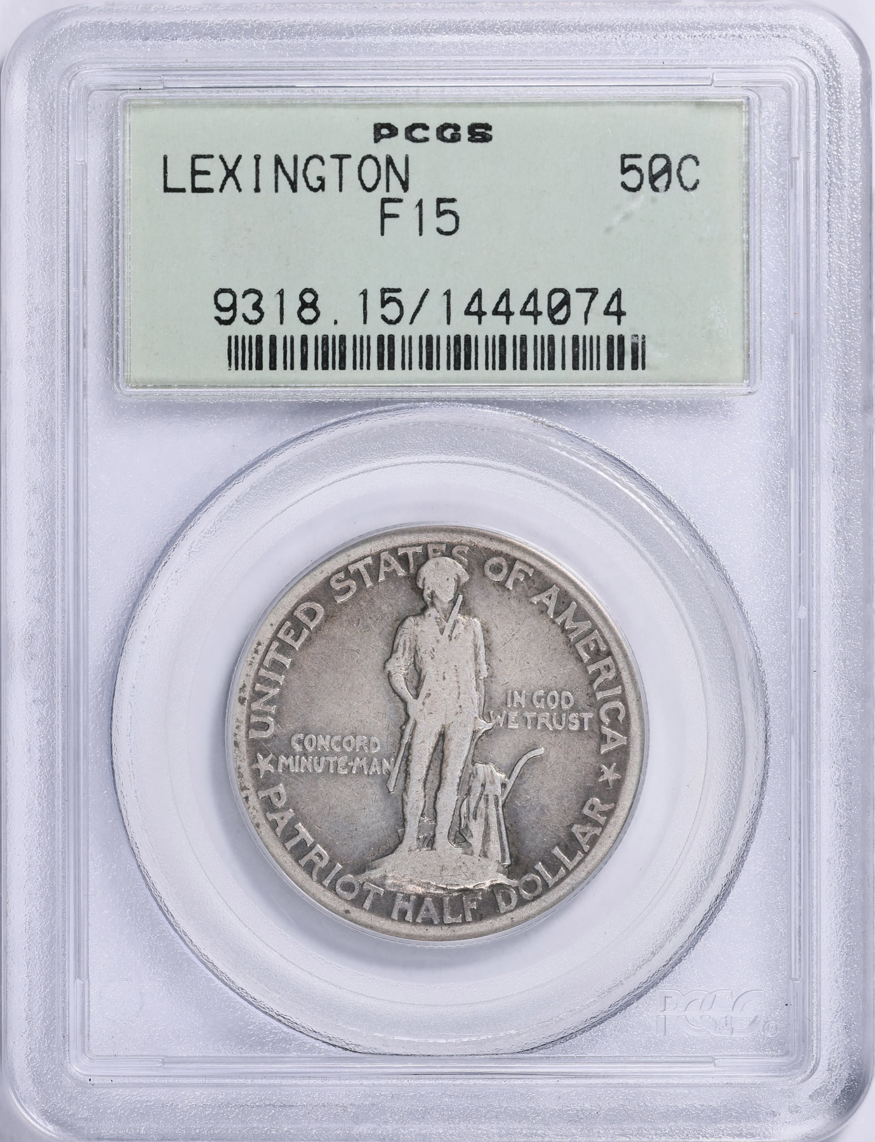 1925 Lexington-Concord Sesquicentennial Half Dollar PCGS F-15 OGH (Item ...