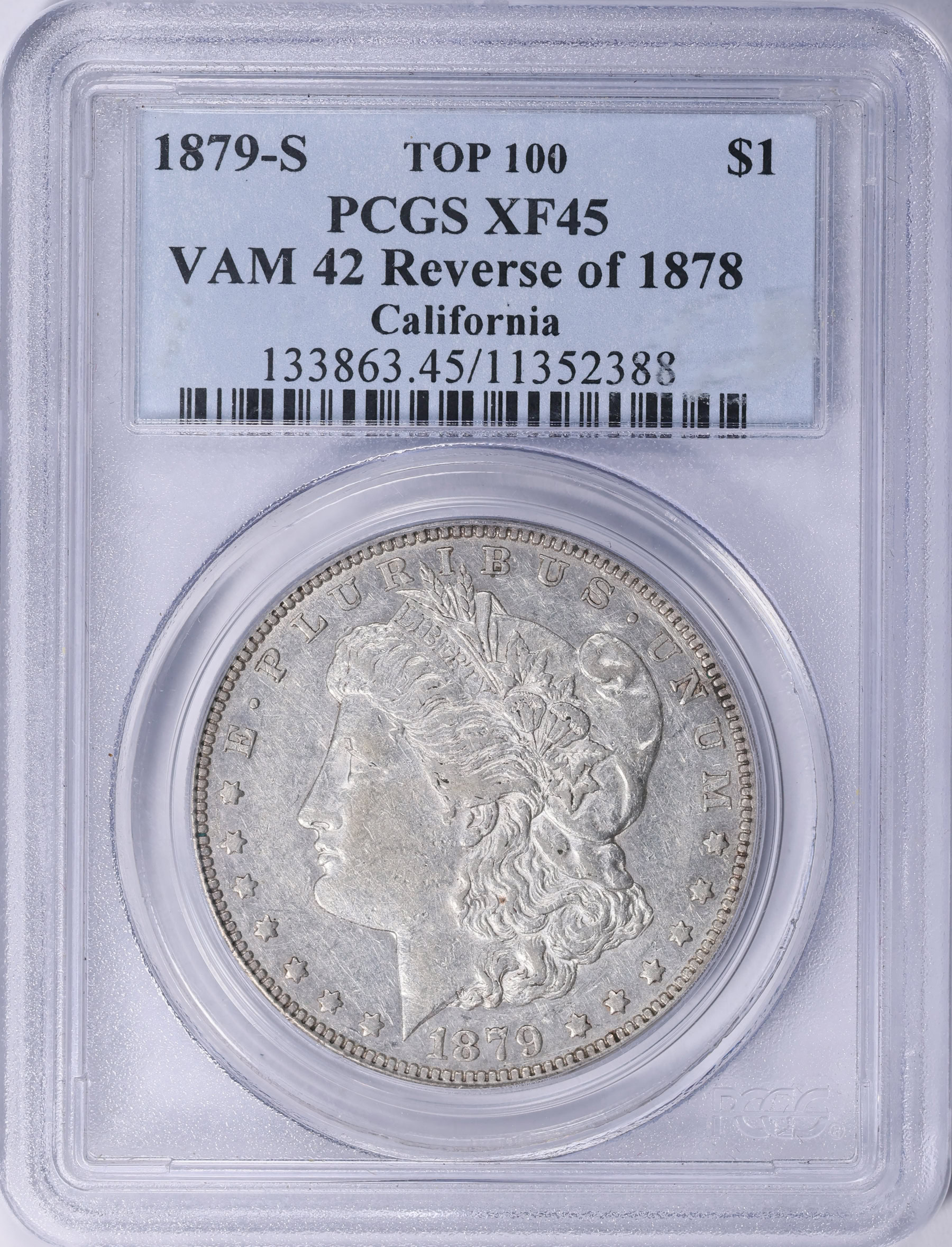 1879-S Morgan Silver Dollar Reverse of 1878 VAM-42 *Top 100* PCGS XF-45 ...