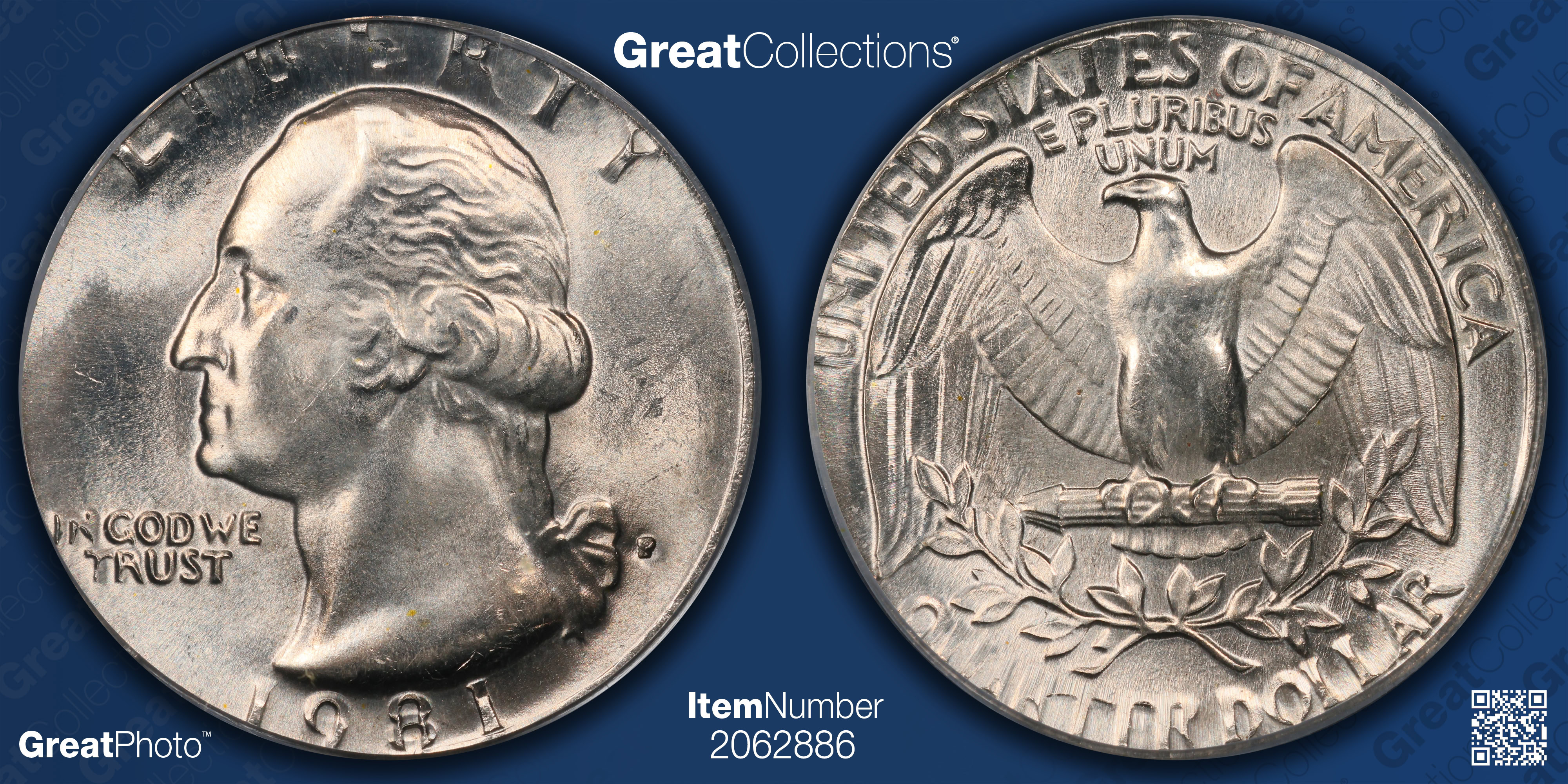 Mint Error 1981-P Washington Quarter Struck on 5c Planchet PCGS MS-66 ...