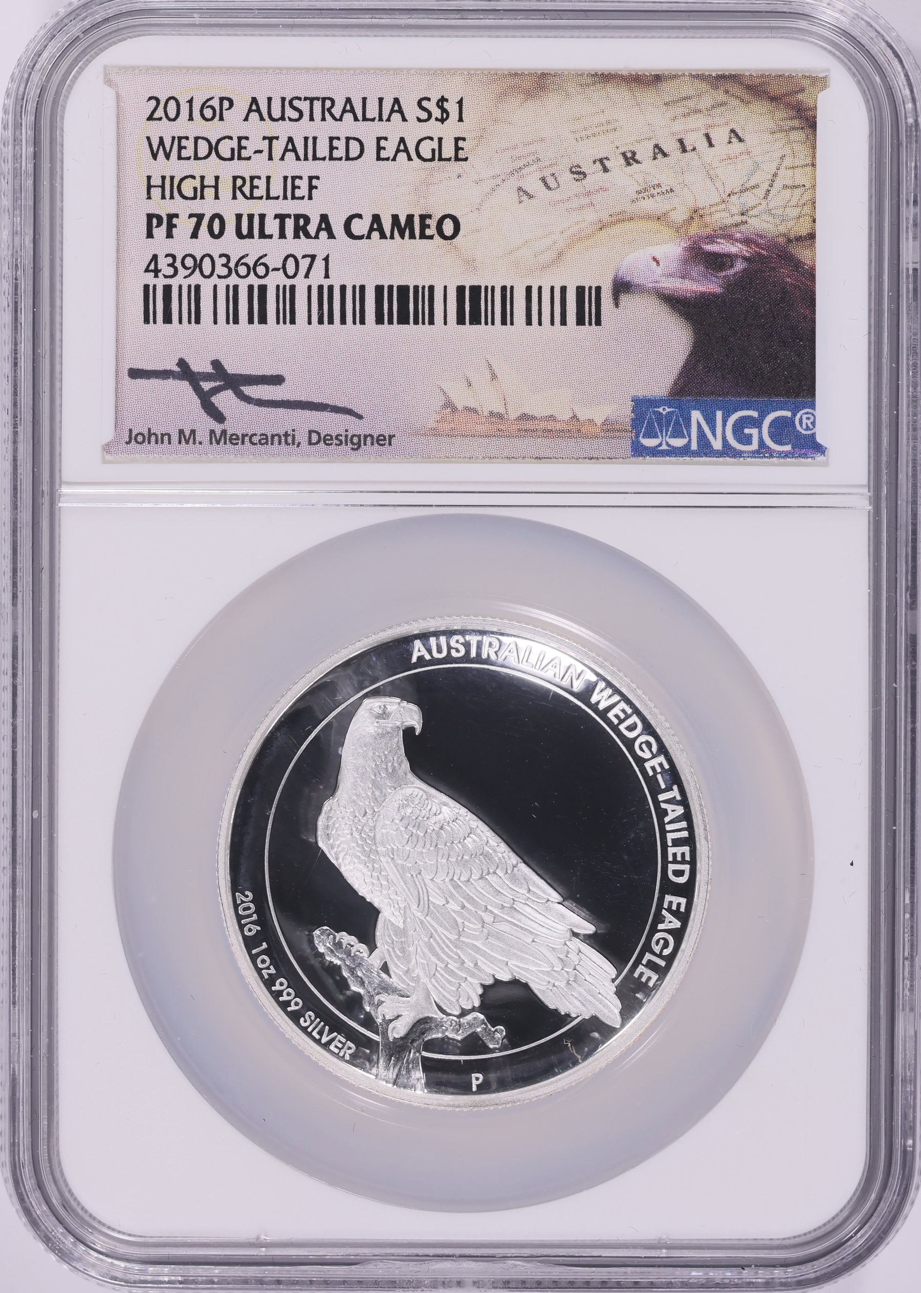 Australia 2016-P Silver Dollar Wedge-Tailed Eagle High Relief KM-2215 ...