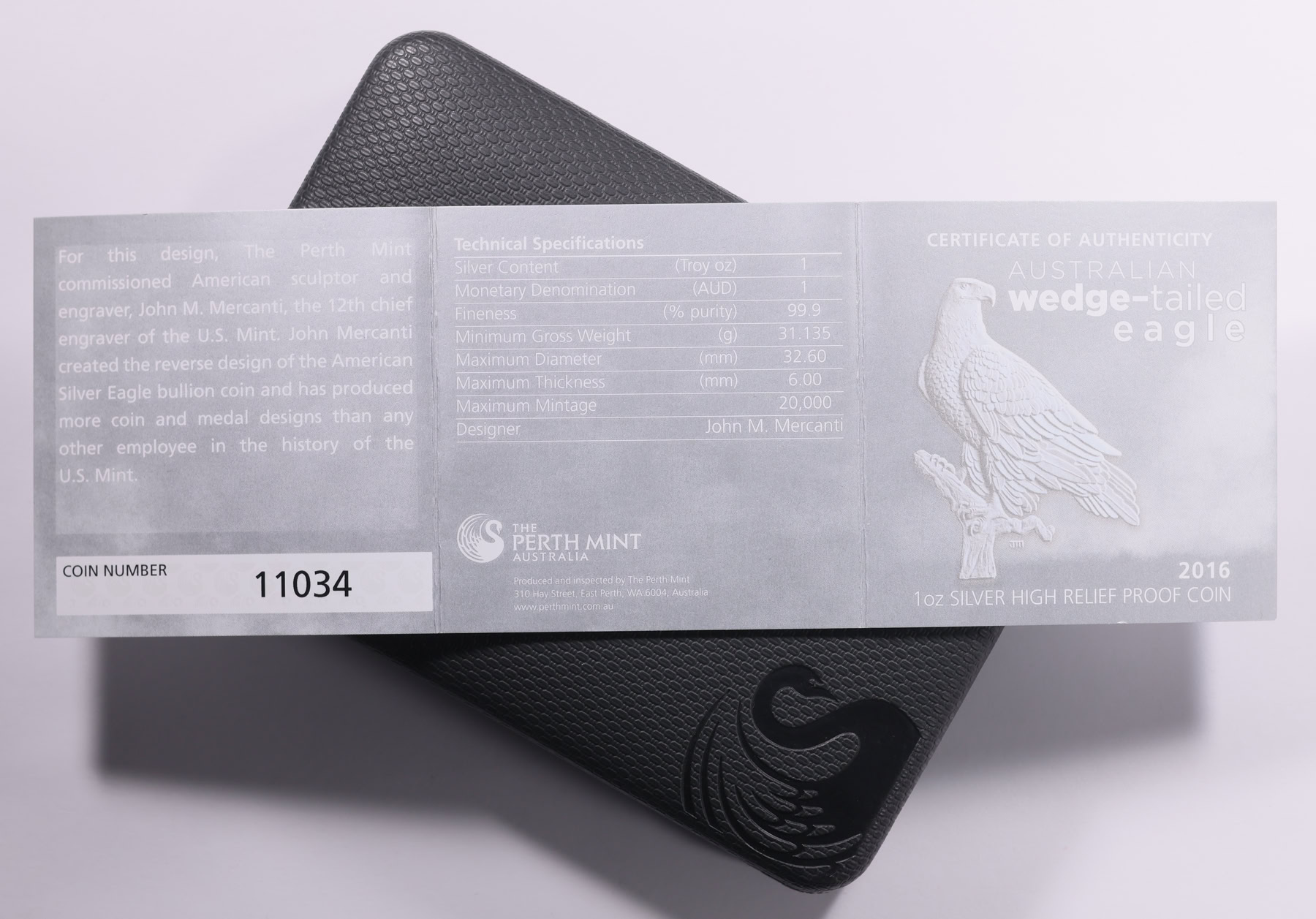 Australia 2016-P Silver Dollar Wedge-Tailed Eagle High Relief KM-2215 ...