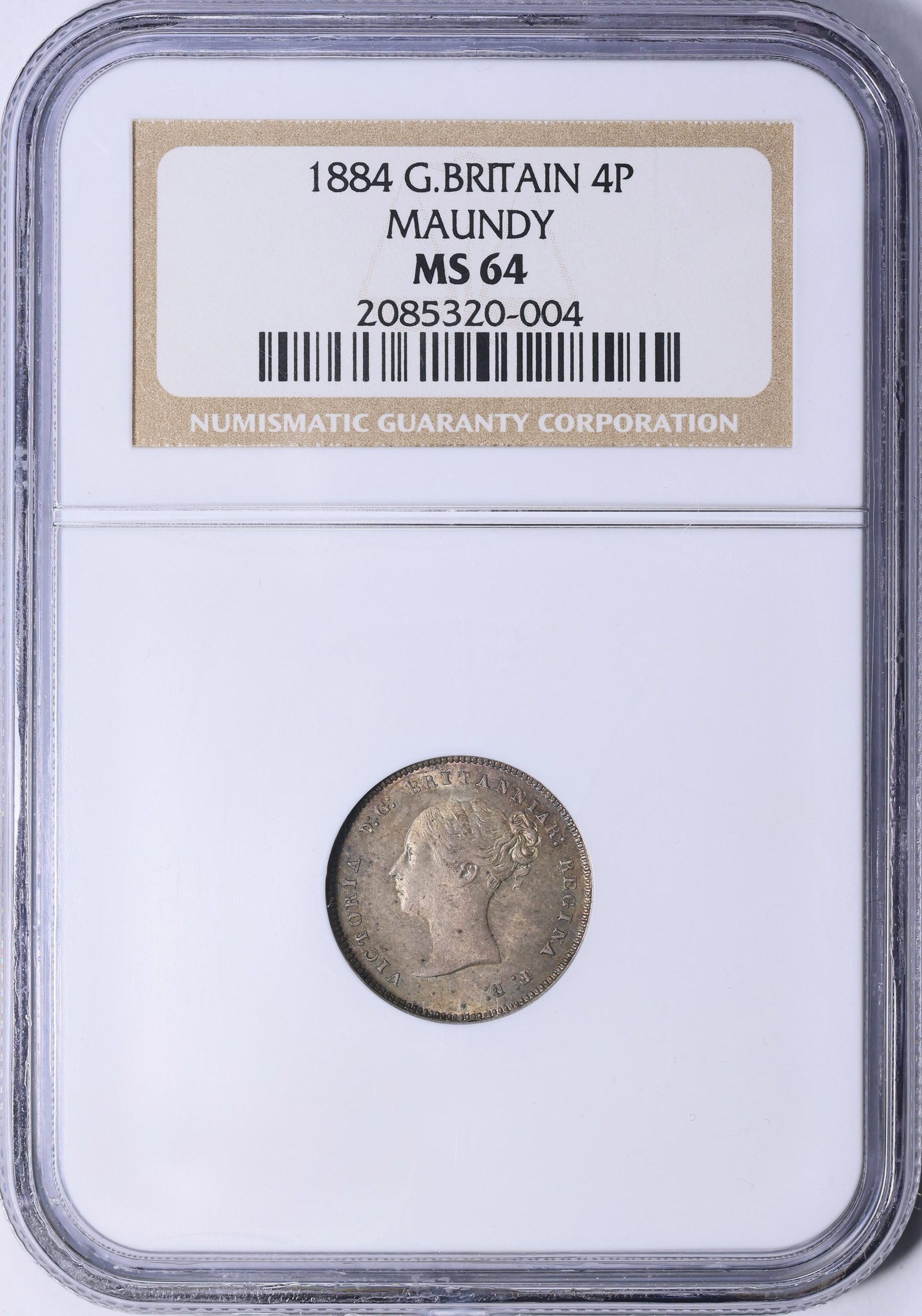 Great Britain 1884 Silver Maundy 4 Pence KM-732 NGC MS-64 (Toned) (Item ...