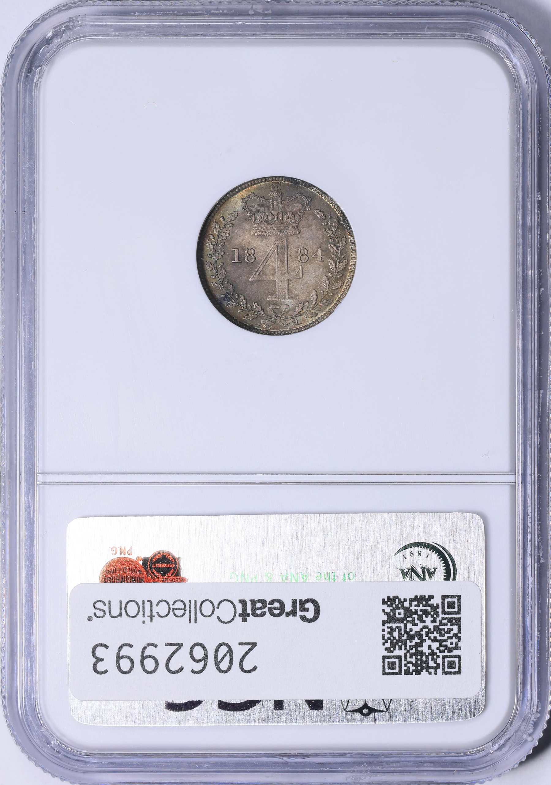 Great Britain 1884 Silver Maundy 4 Pence KM-732 NGC MS-64 (Toned) (Item ...