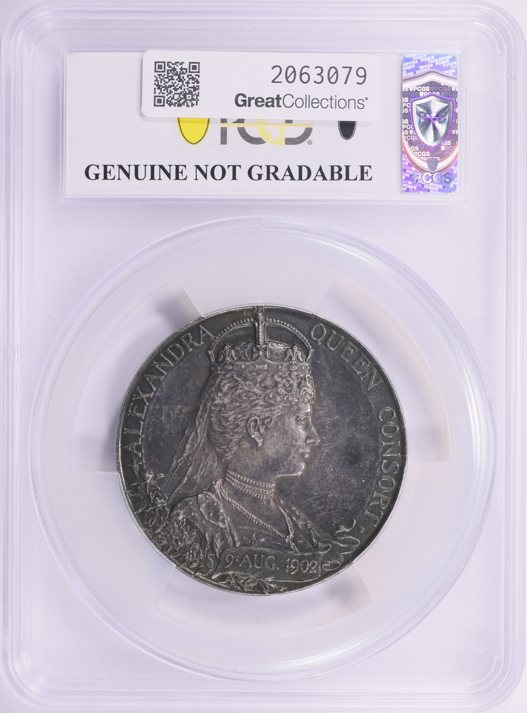 Great Britain 1902 Silver 55mm Edward VII Coronation Medal Matte Finish ...