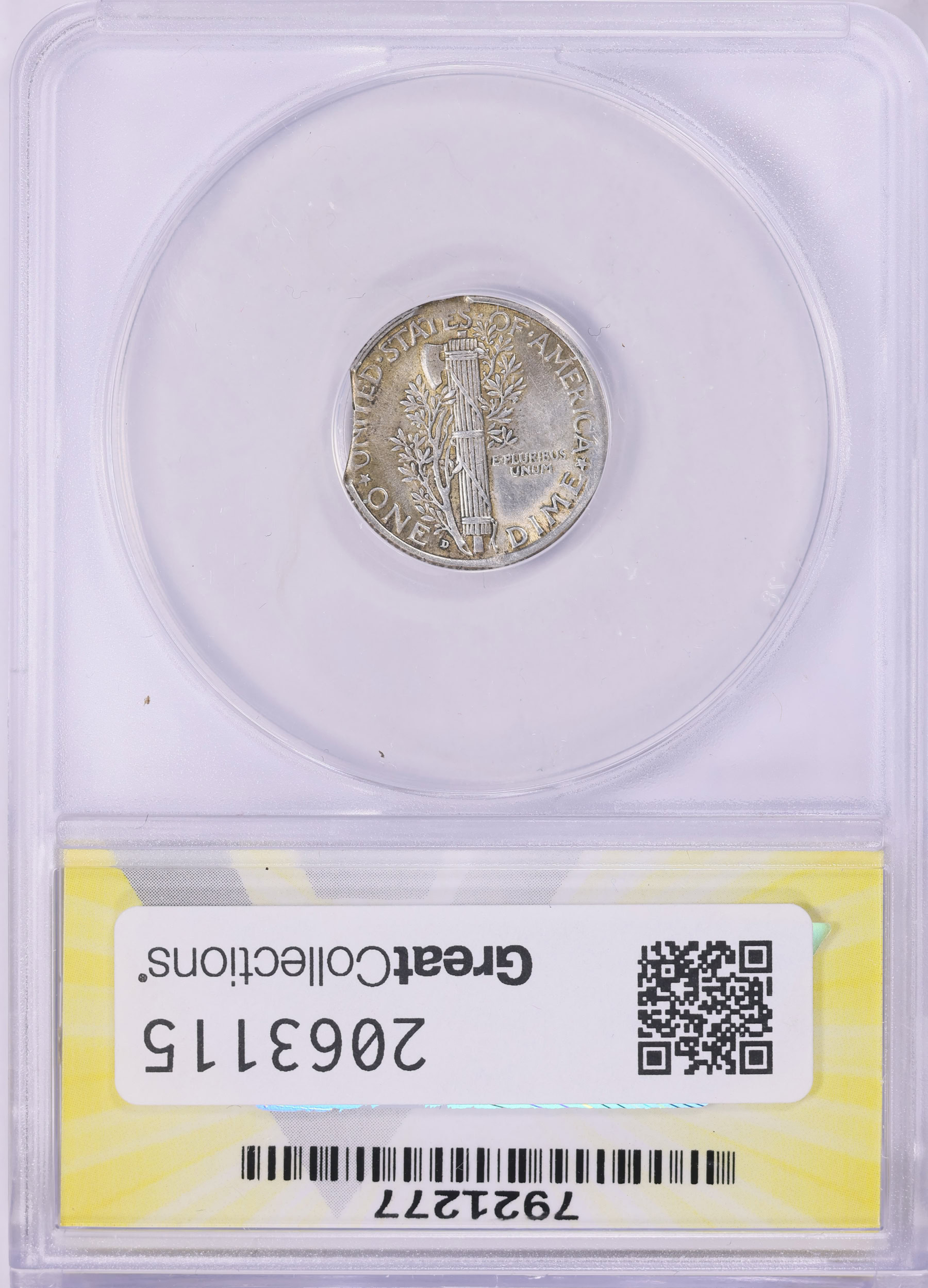 Mint Error 1934-D Mercury Dime Double Clip 2.32 Grams ANACS AU-58 ...