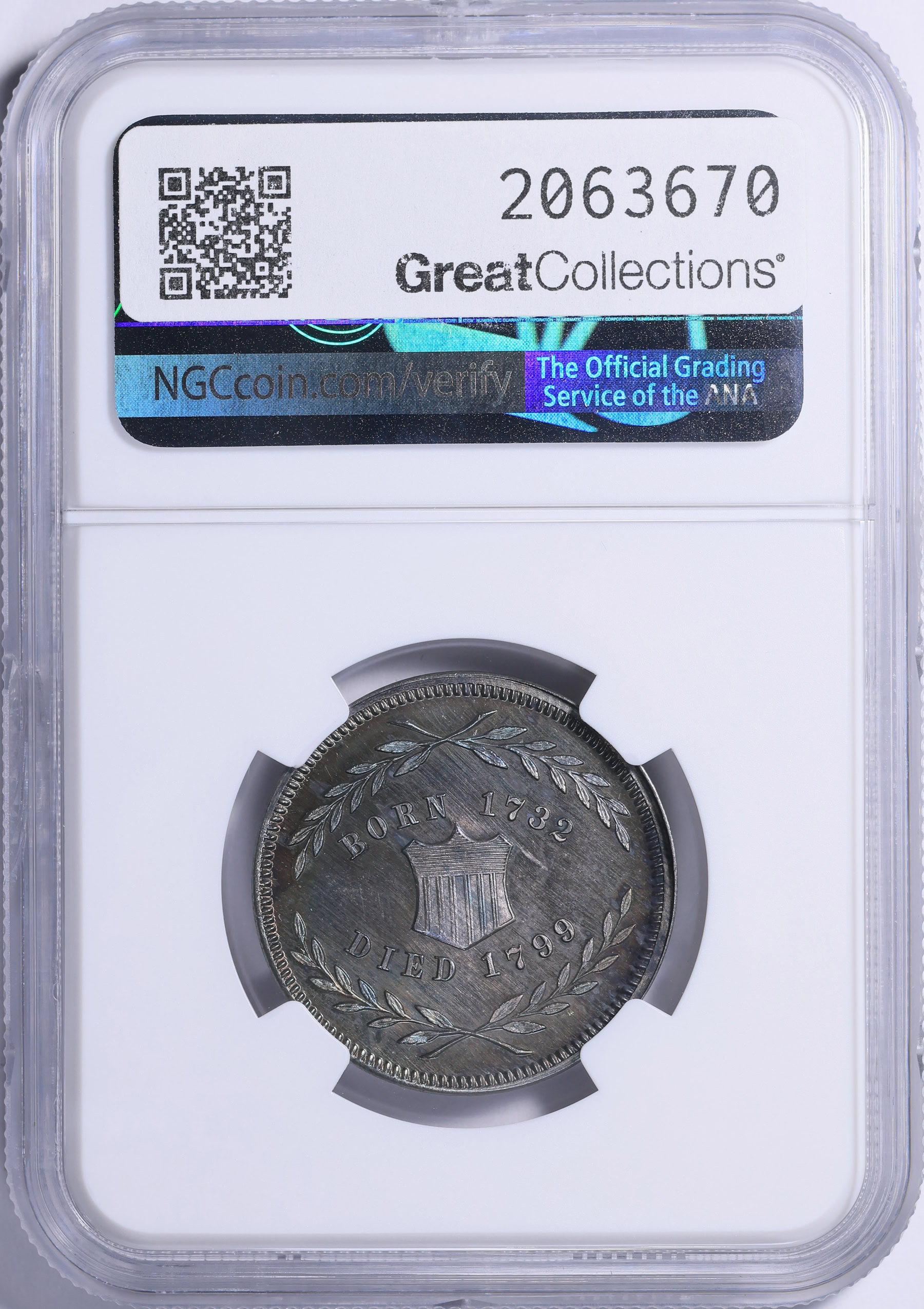 ND (c.1863) Silver 28mm Washington - U.S. Shield Medal GW-510 First ...