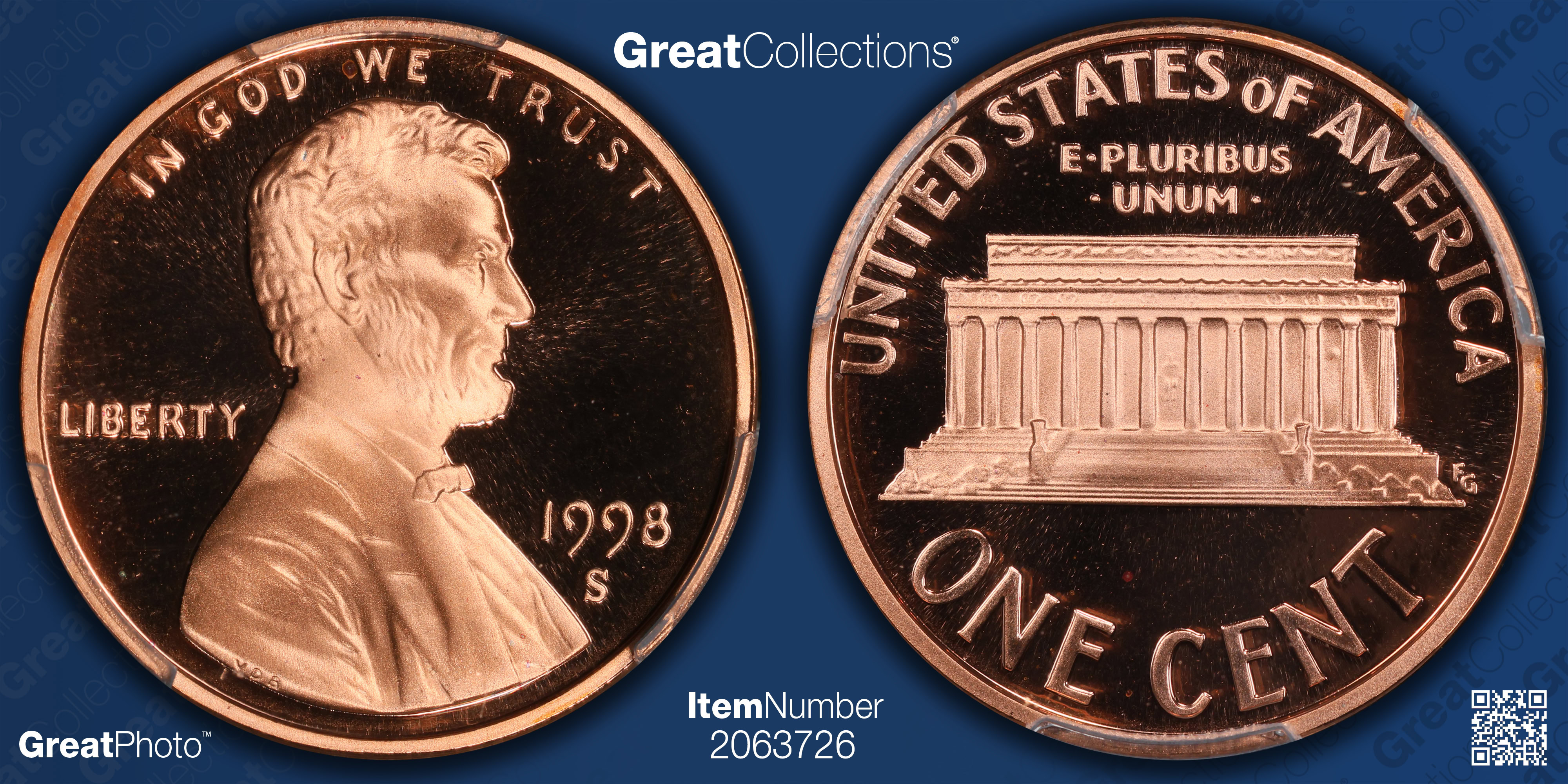1998-S Lincoln Cent Close AM FS-901 PCGS Proof-70 RD DCAM (Item 2063726 ...