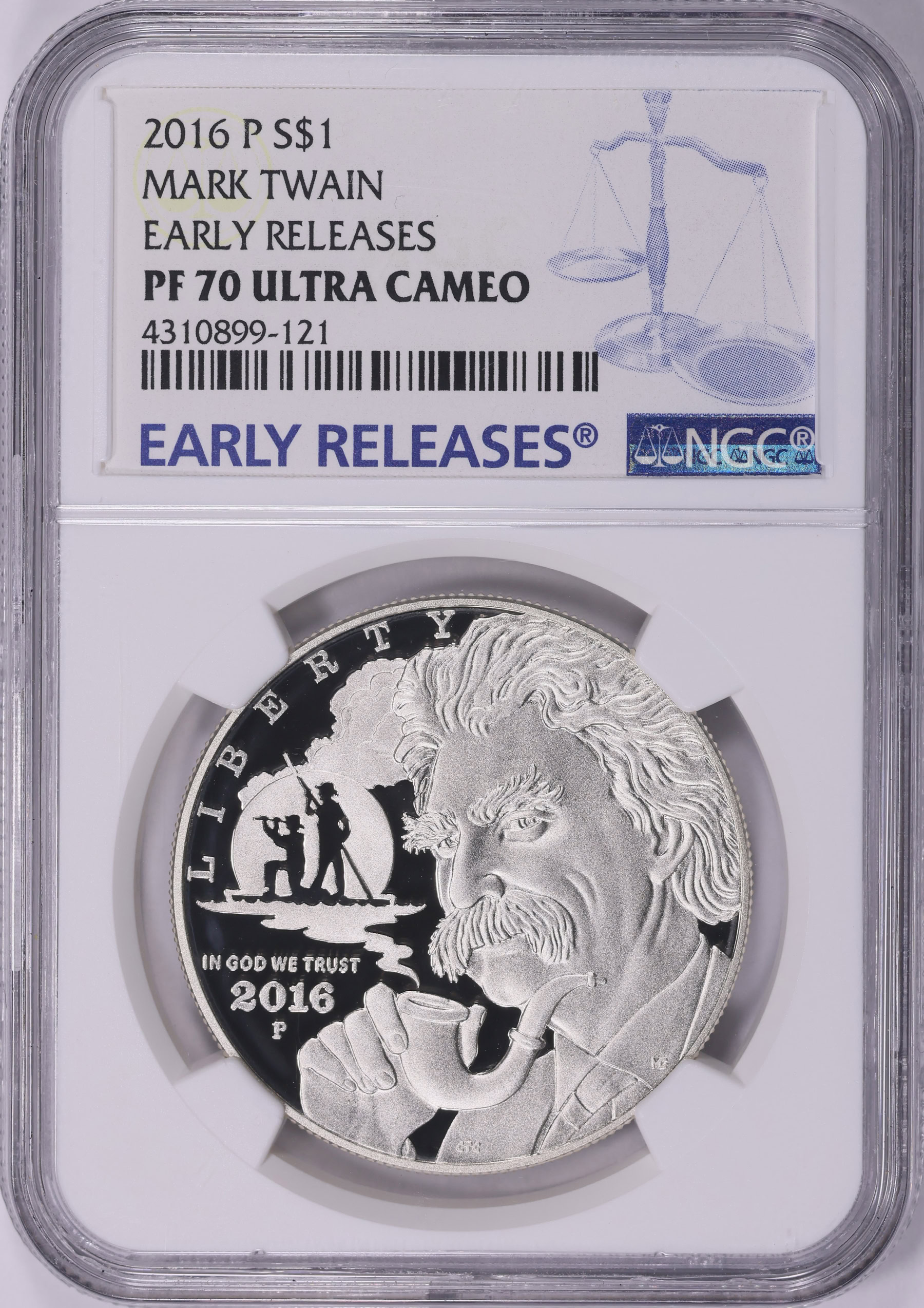 2016-P Mark Twain Silver Dollar Early Releases NGC Proof-70 UC (Item ...
