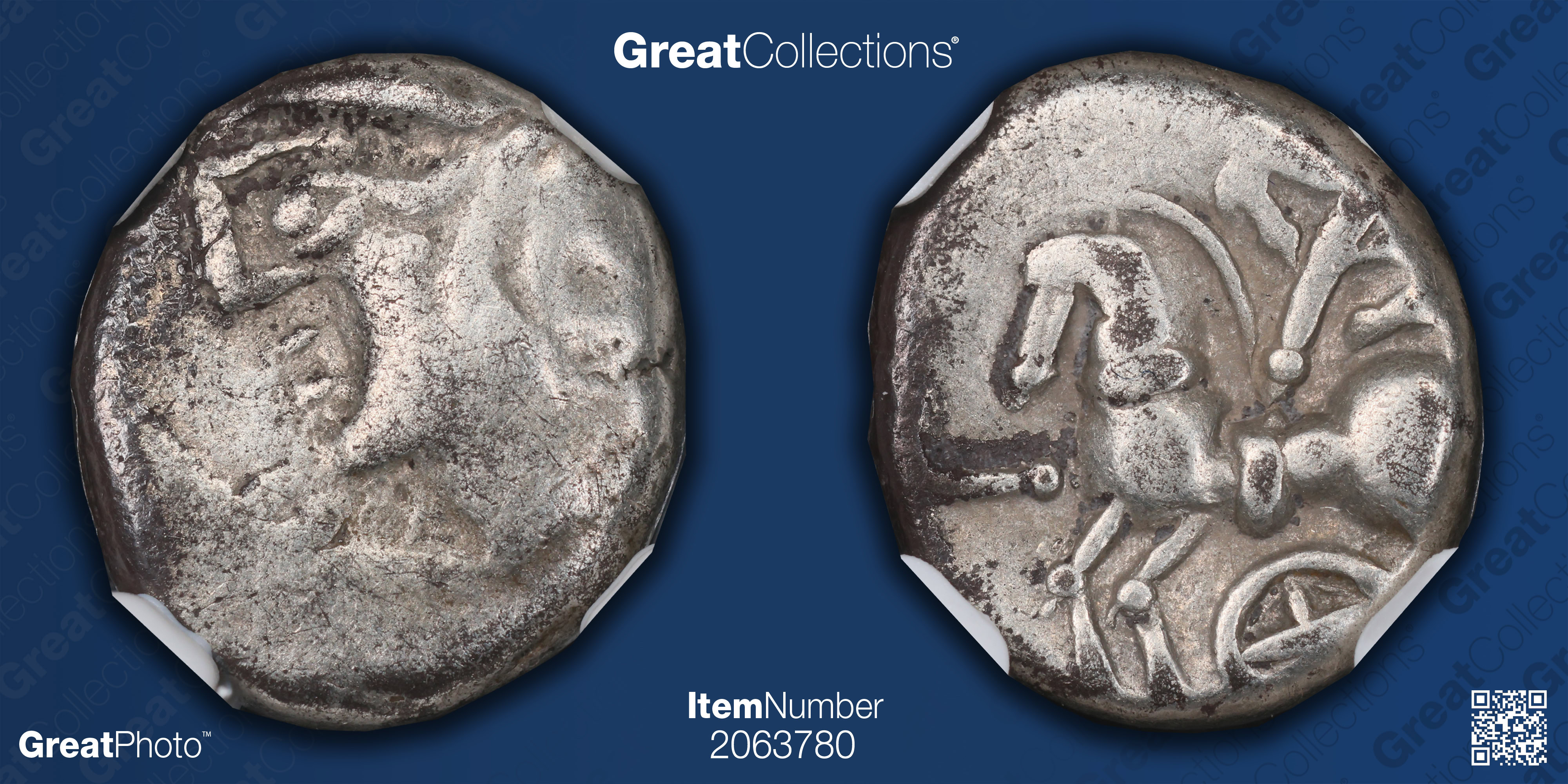 Ancient Gaul, Aedui or Lingones c.100-50 B.C. AR Quinarius NGC F | Cert ...