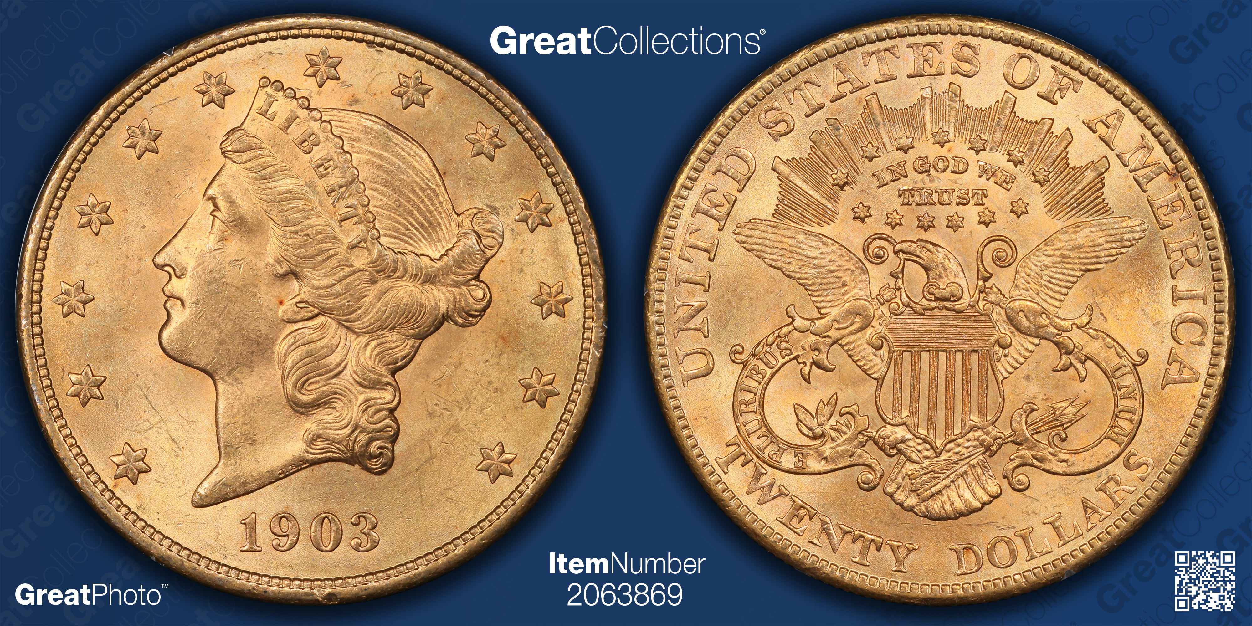 1903 Liberty Gold Double Eagle PCGS MS-63 OGH (1st Gen) (Item 2063869 ...
