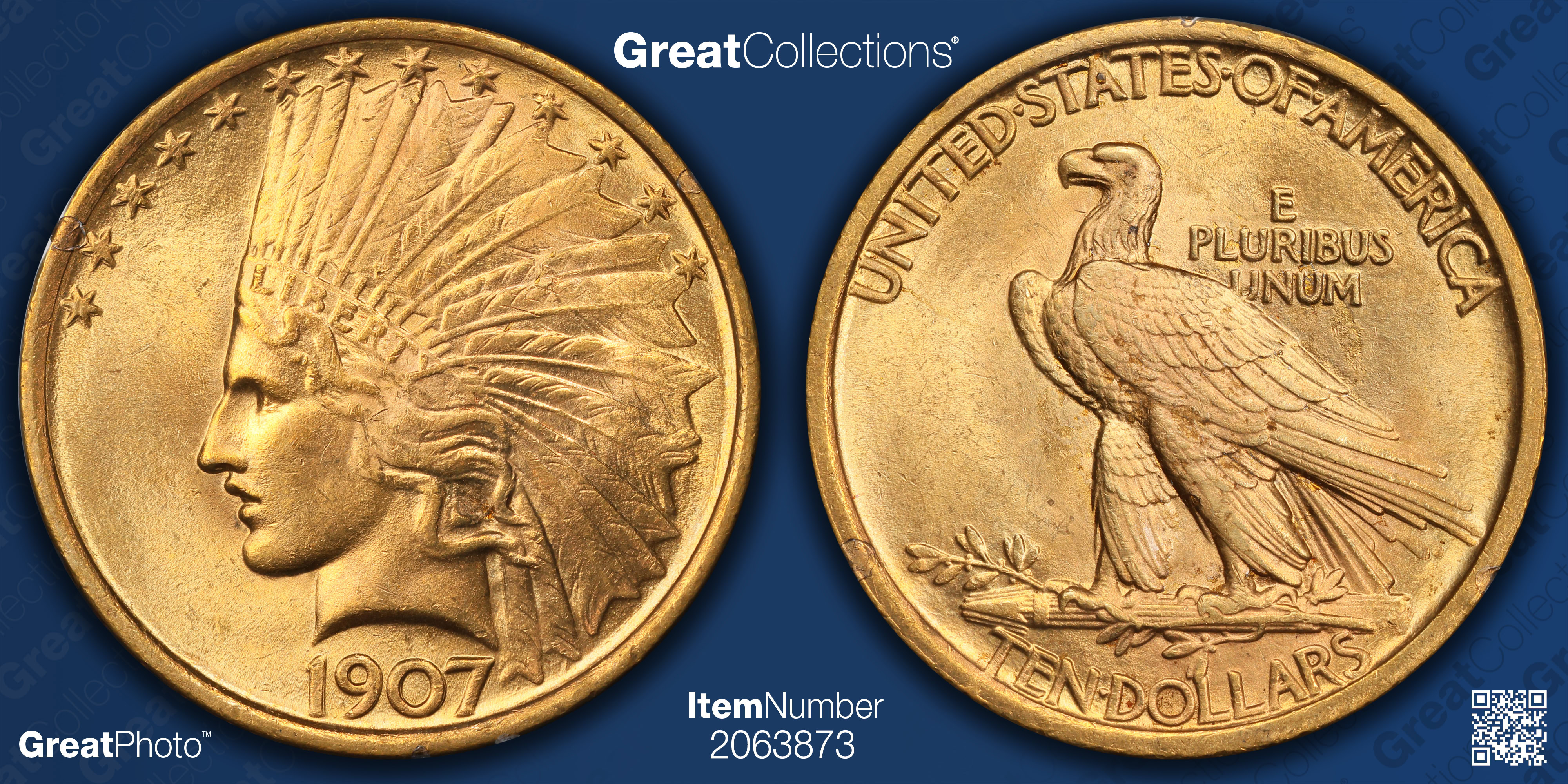 1907 Indian Gold Eagle No Motto PCGS MS-61 OGH (1st Gen) (Item 2063873 ...