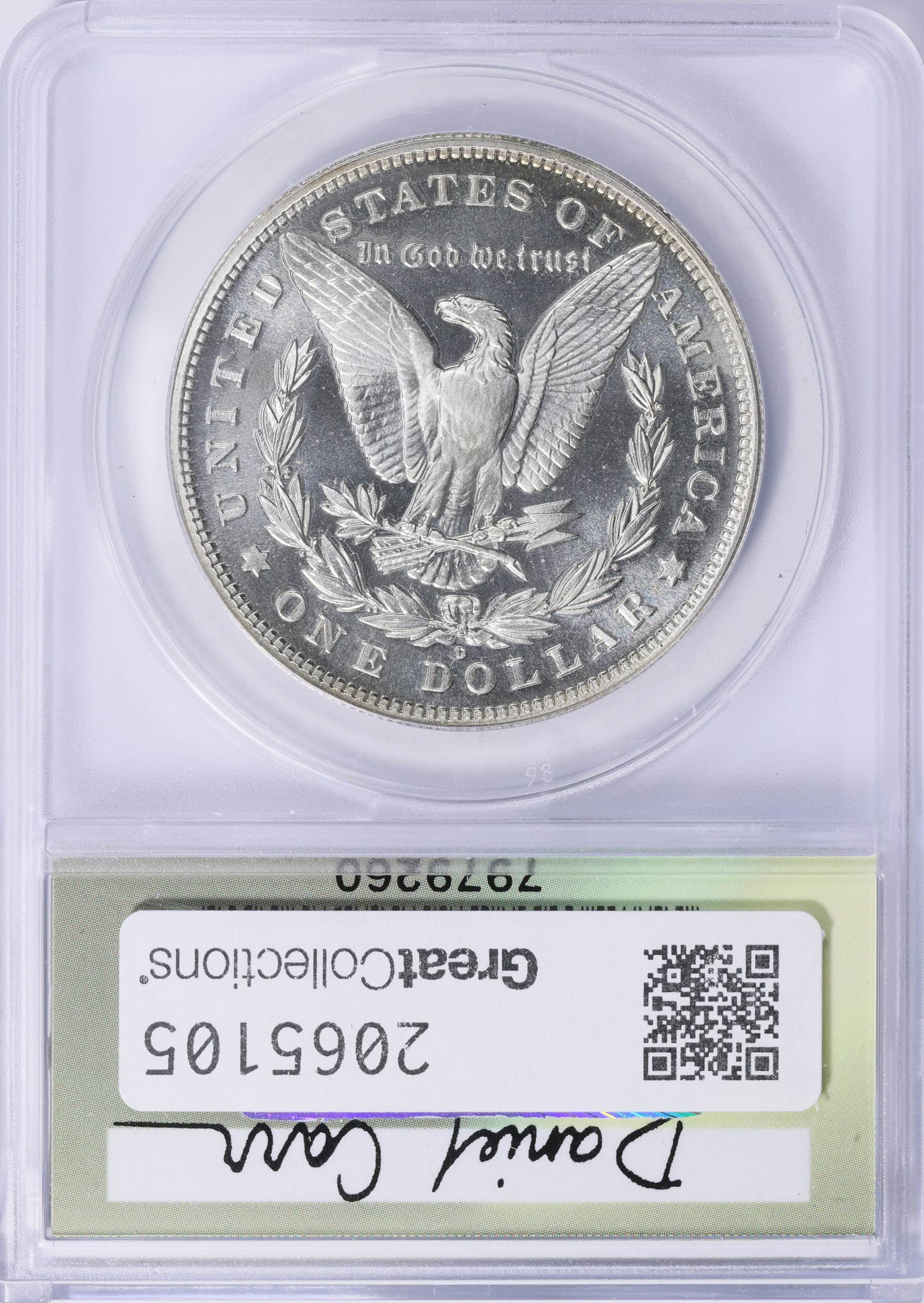 1964-D Silver Morgan Dollar Daniel Carr Token Overstruck on 1978-1921 ...