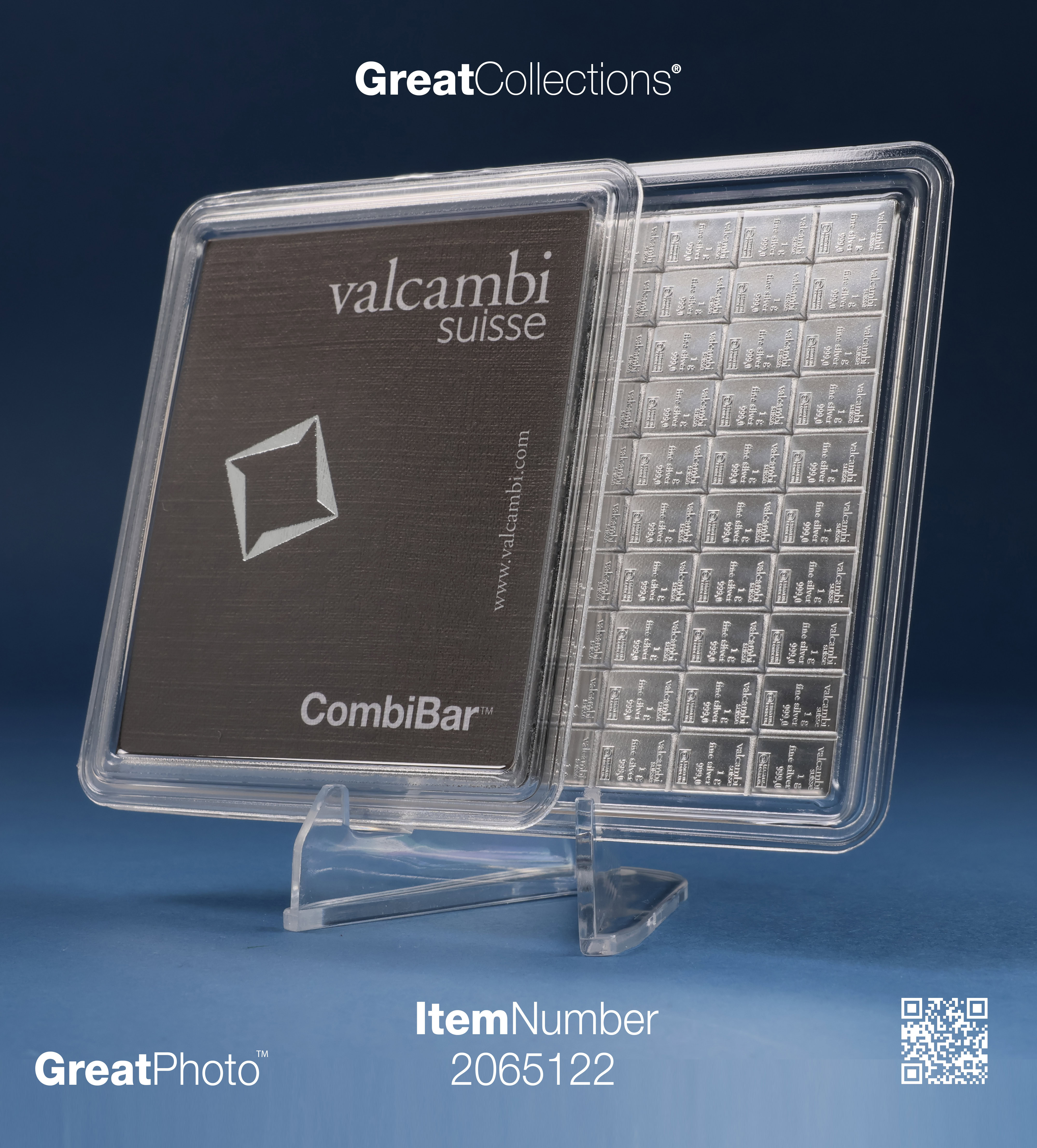 Valcambi Suisse CombiBar 100 Gram Silver (100x1g) With Assay Card (100 ...