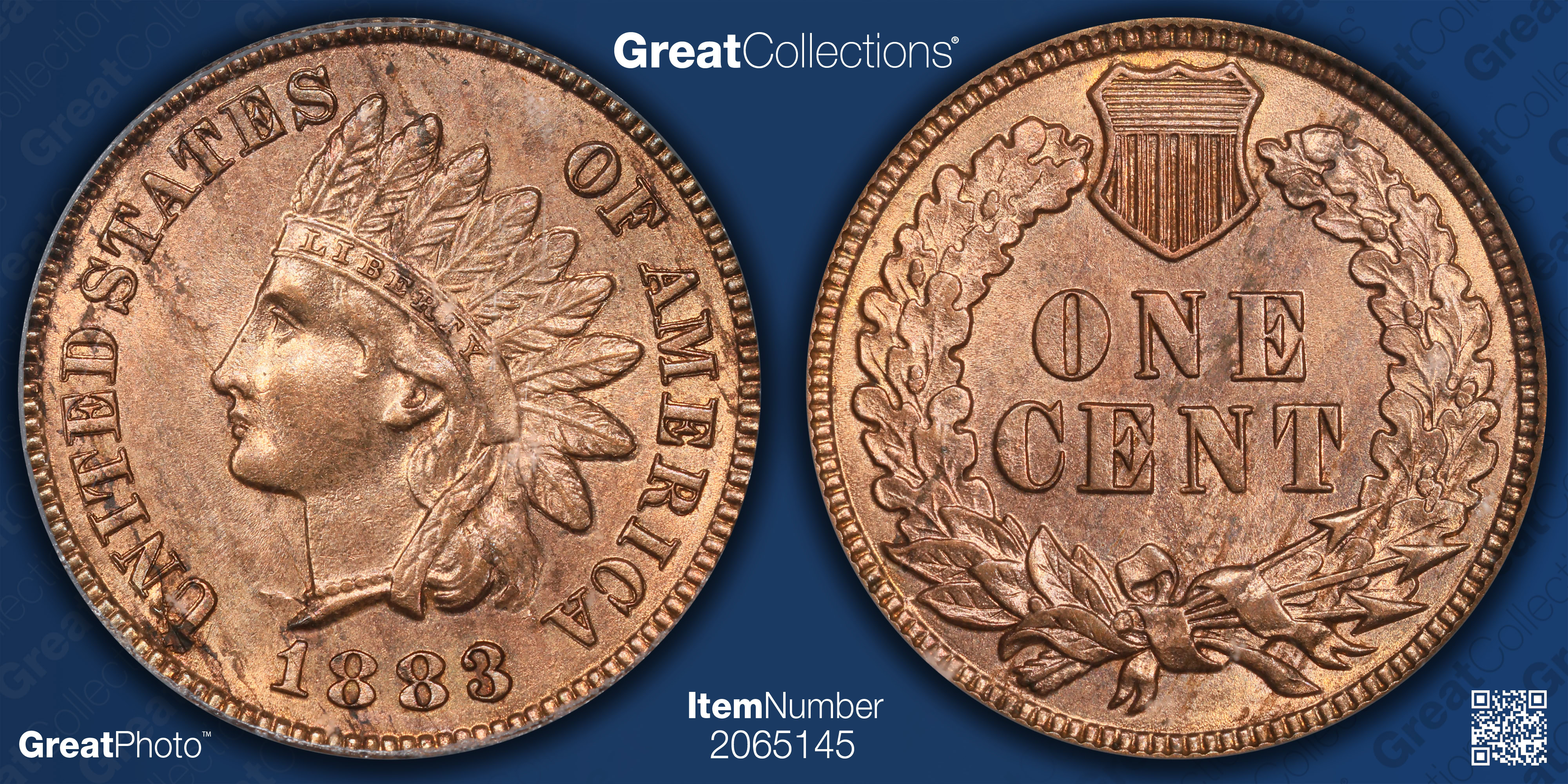 1883 Indian Cent ICG MS-63 RD (Item 2065145) | GreatCollections Coin ...