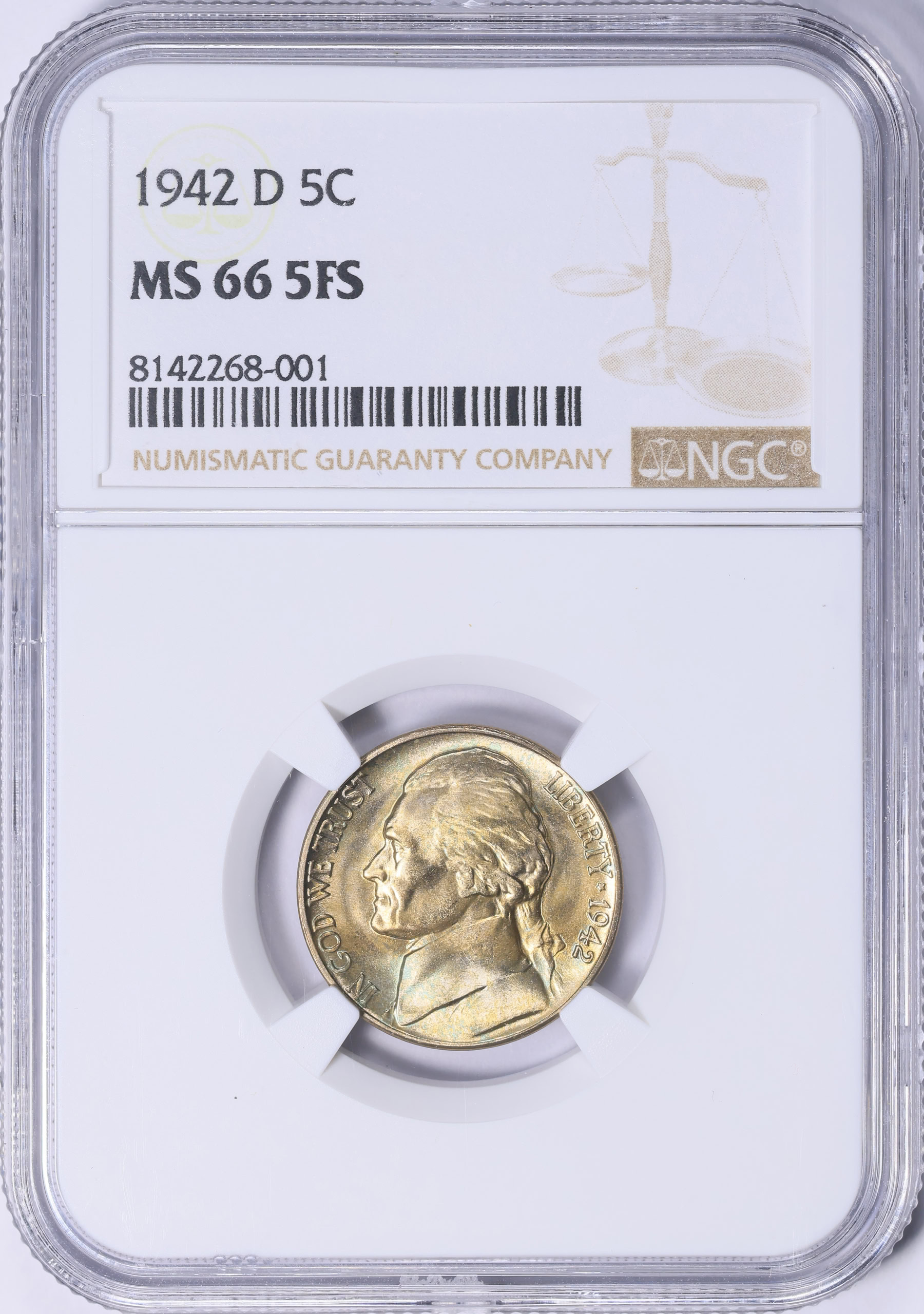 1942-D Jefferson Nickel NGC MS-66 FS (Item 2065188) | GreatCollections ...