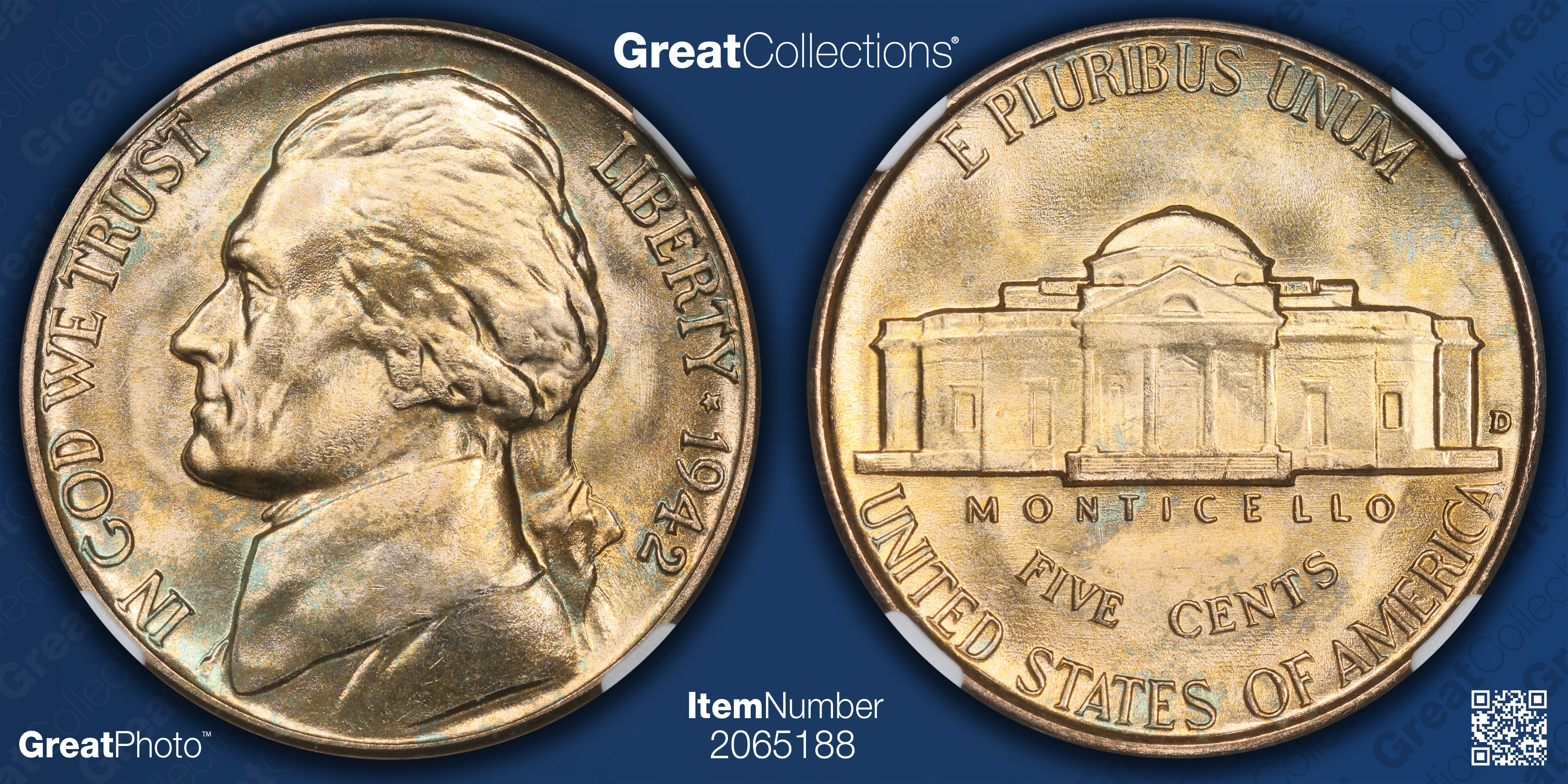 1942-D Jefferson Nickel NGC MS-66 FS (Item 2065188) | GreatCollections ...