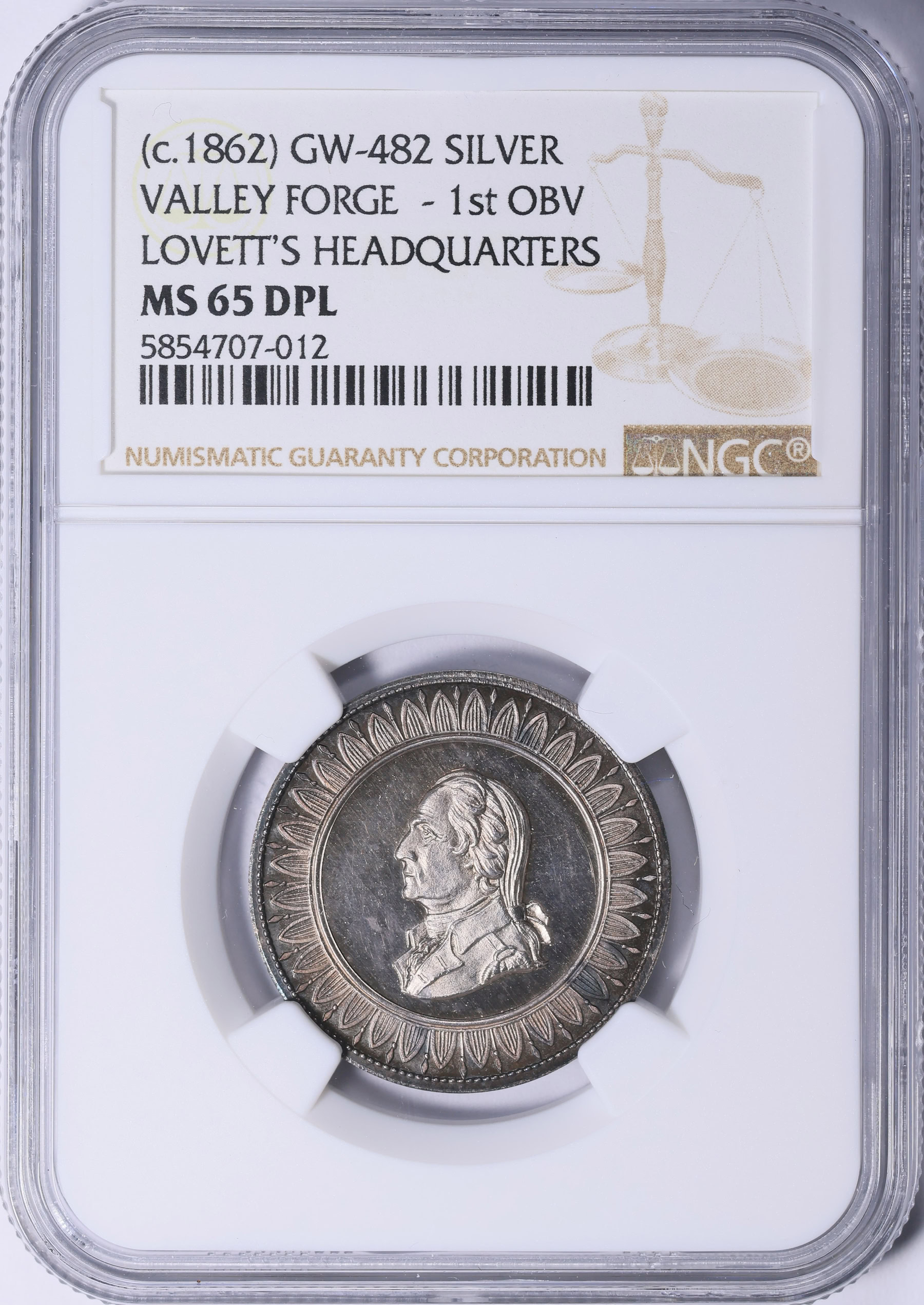 ND (c.1862) Silver 28mm Washington - Headquarters at Valley Forge Medal ...