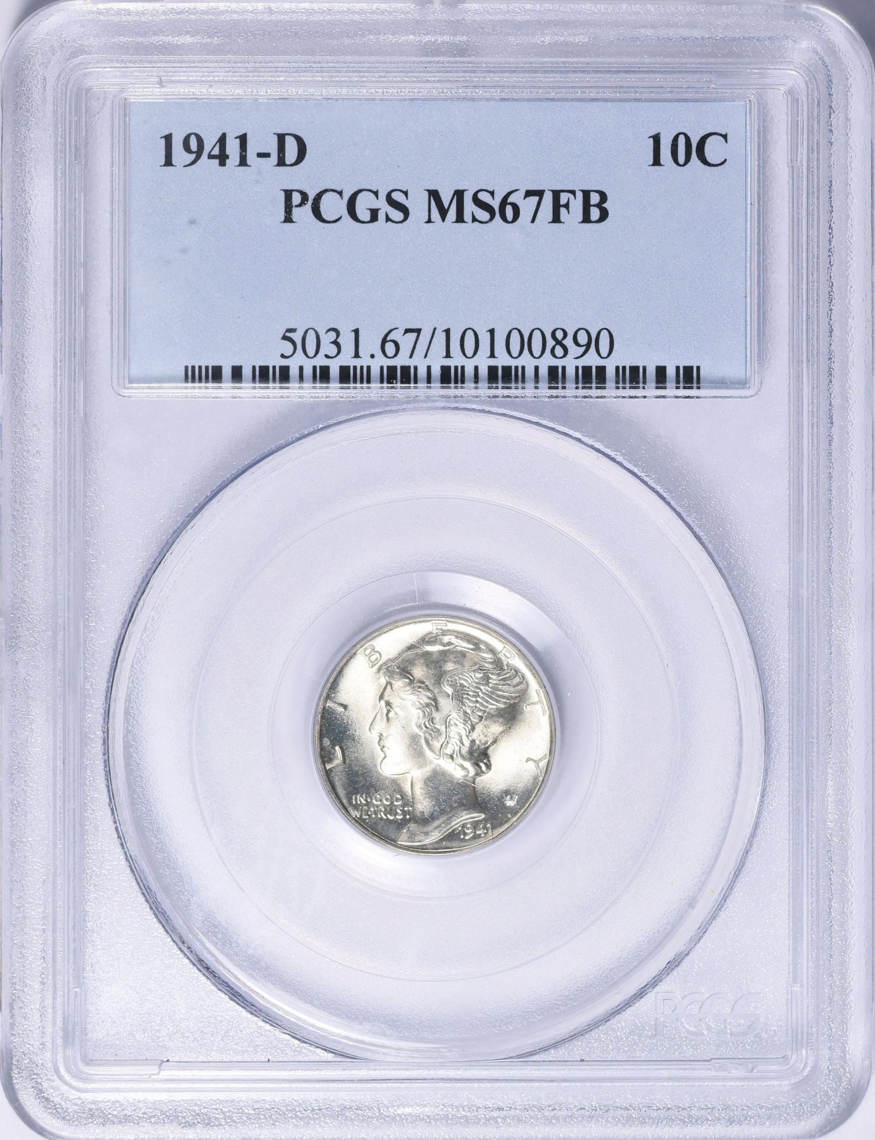 1941-D Mercury Dime PCGS MS-67 FB (Item 2065658) | GreatCollections ...