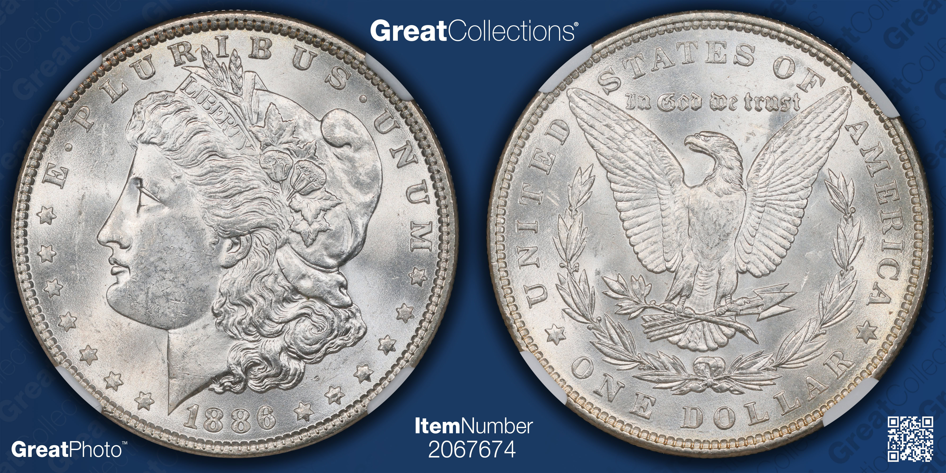 1886 Morgan Silver Dollar NGC MS-62 (Bill Fivaz Signed Label) (Item ...