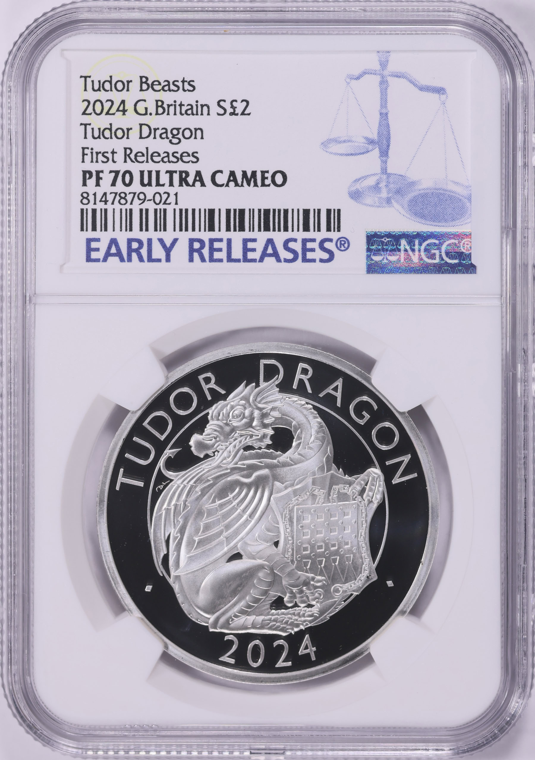 Great Britain 2024 Silver £2 Tudor Beasts, Tudor Dragon KM-2643 First ...