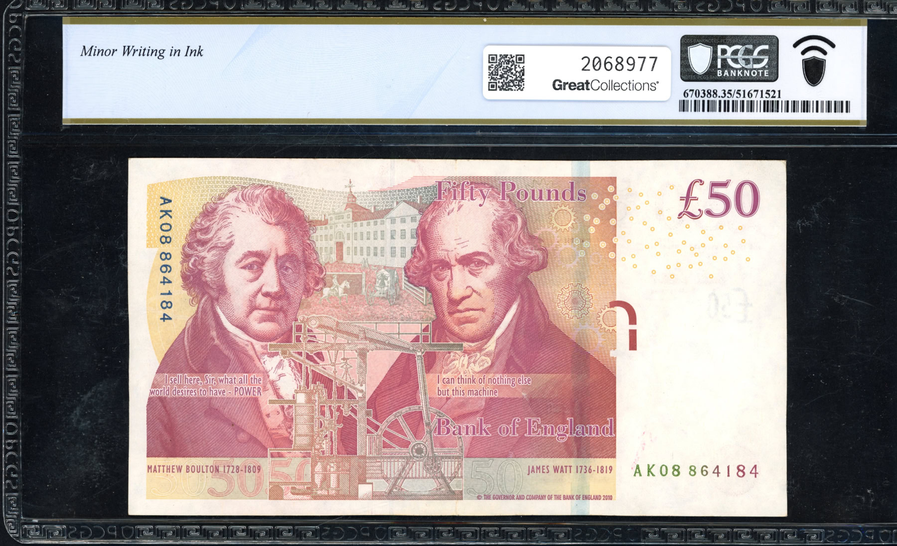 Great Britain 2010 (ND 2015) £50 Bank of England Note SCWPM-393b PCGS ...