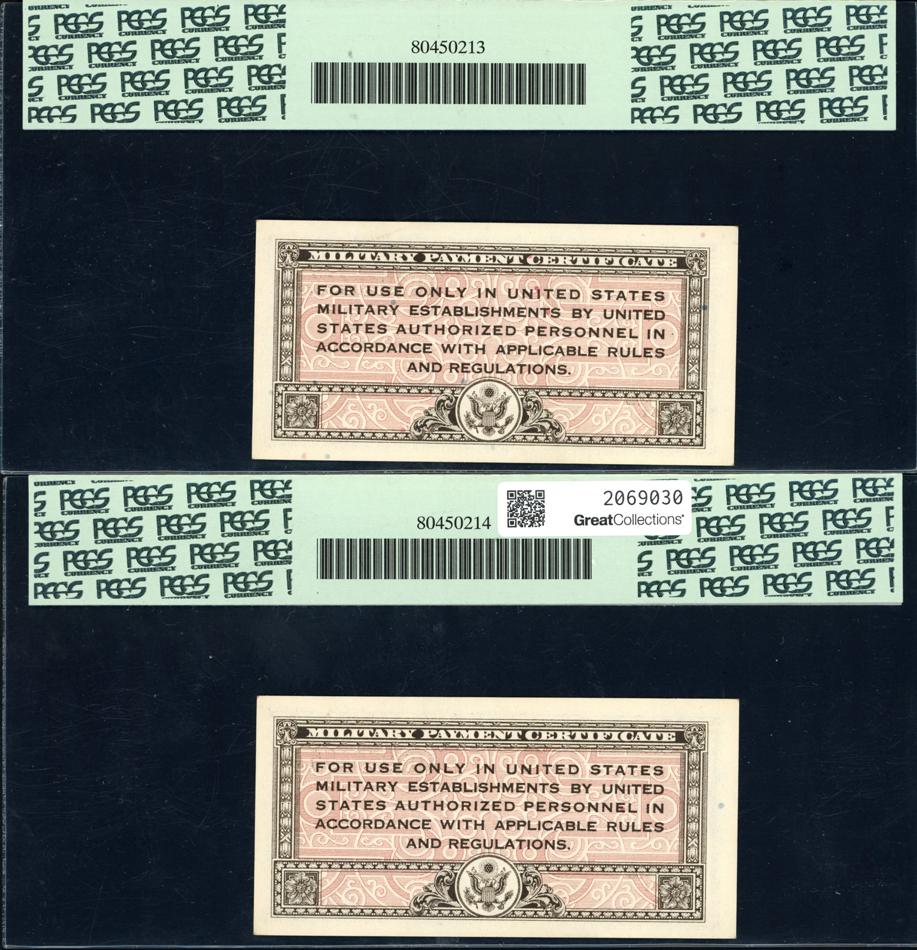 Series 461 5 Cents Military Payment Certificate Notes *Sequential ...